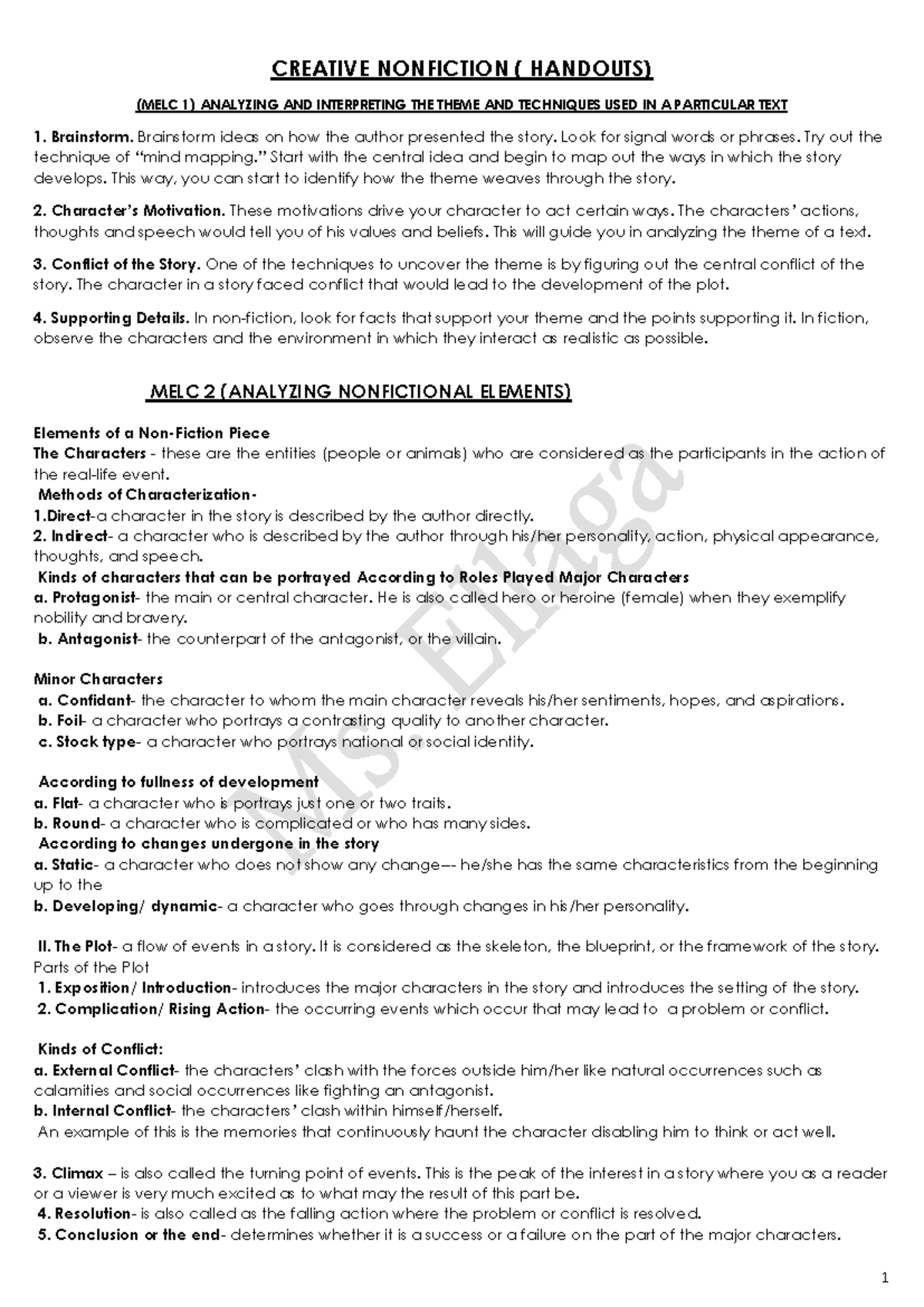 Q4 creative writing - CREATIVE NONFICTION ( HANDOUTS) (MELC 1 ...