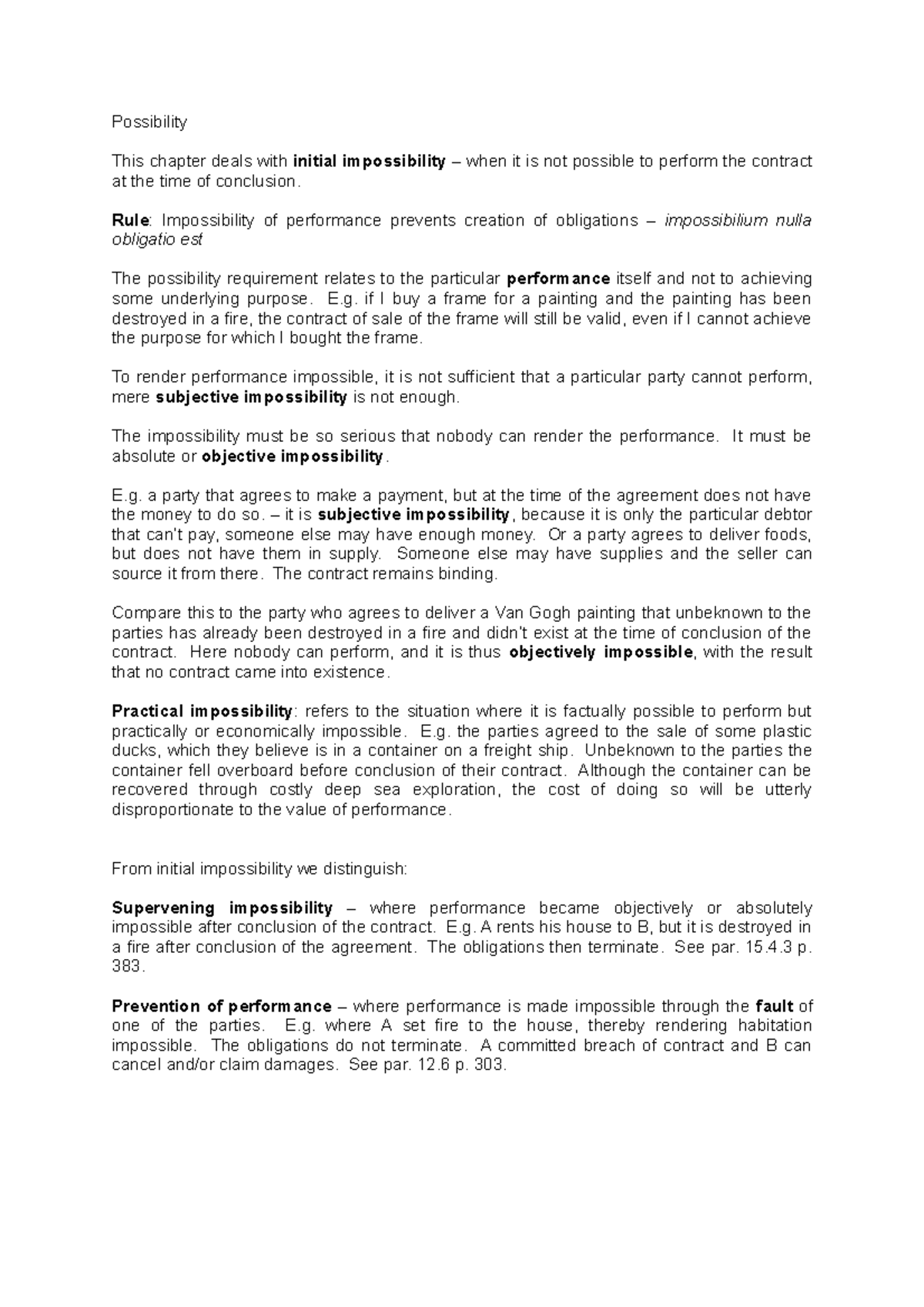 Possibility - Summary of topic - Possibility This chapter deals with ...