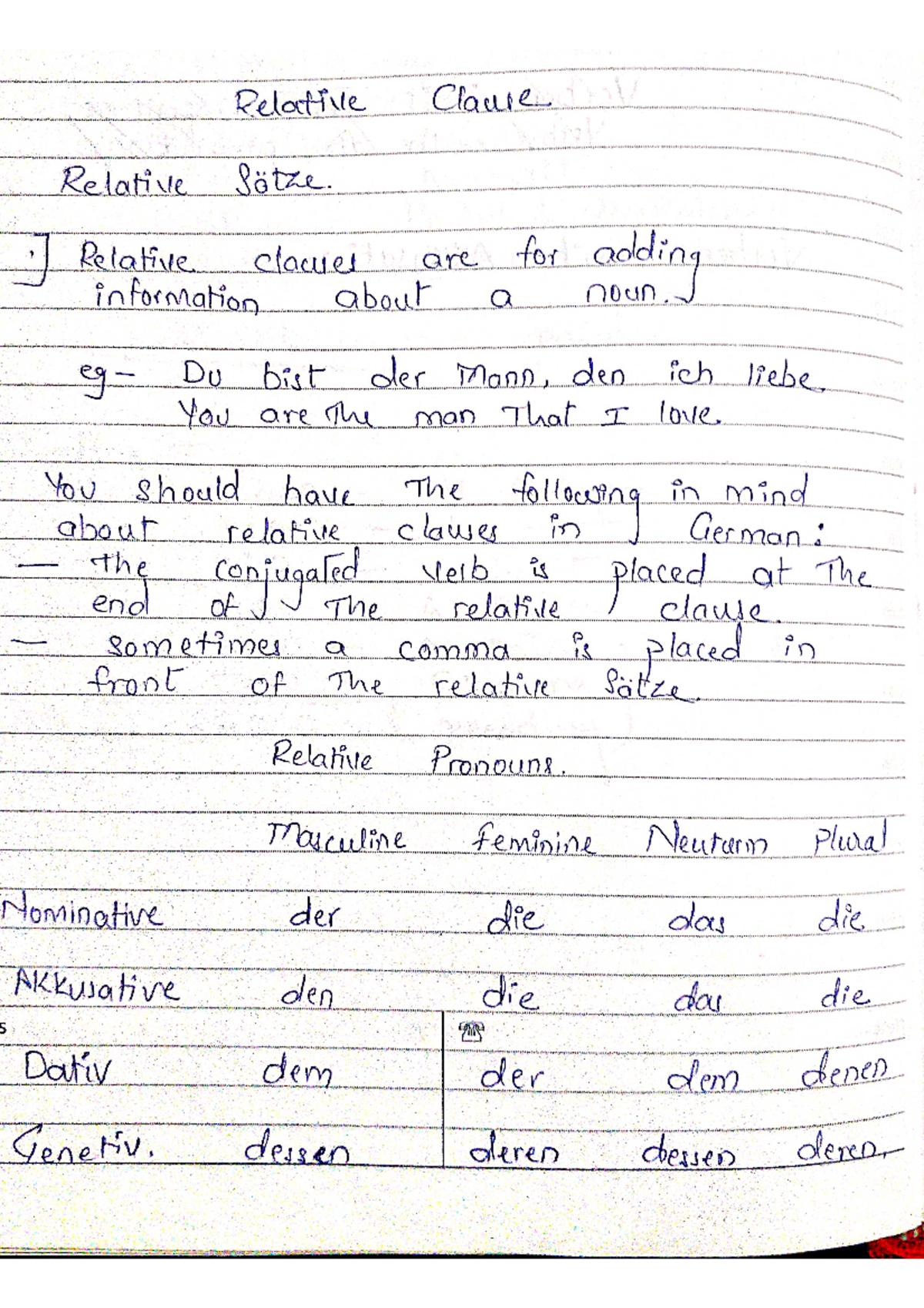 Relative clause - German A: Literature HL - Studocu