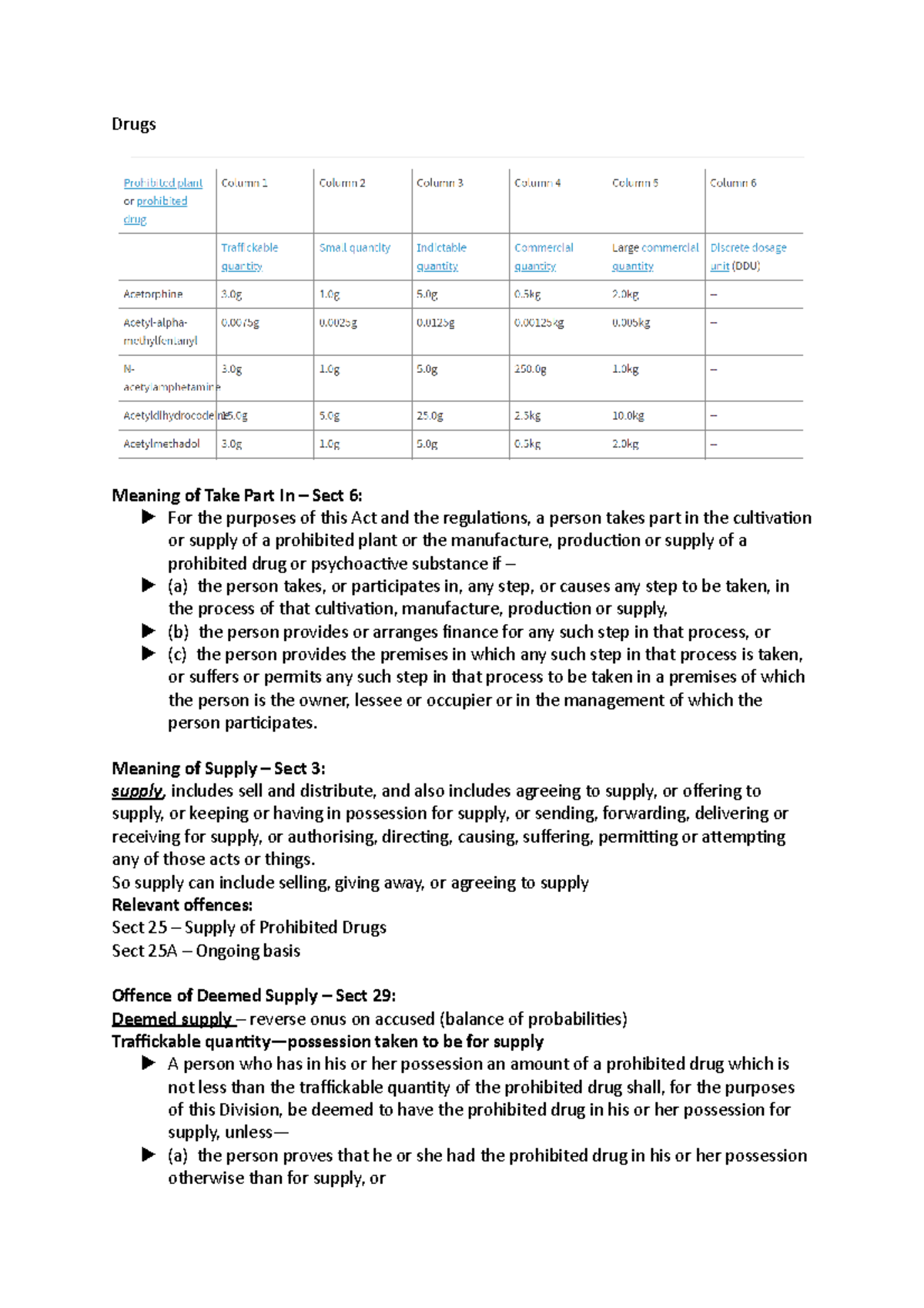 Drugs - Drugs Meaning of Take Part In – Sect 6: u For the purposes of ...