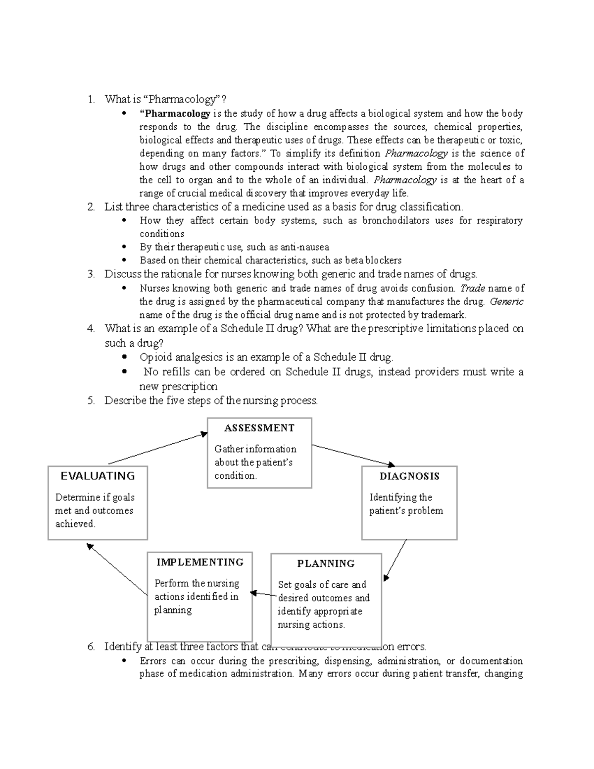 Pharmacology Activity - 1. What is is the study of how a drug affects a ...