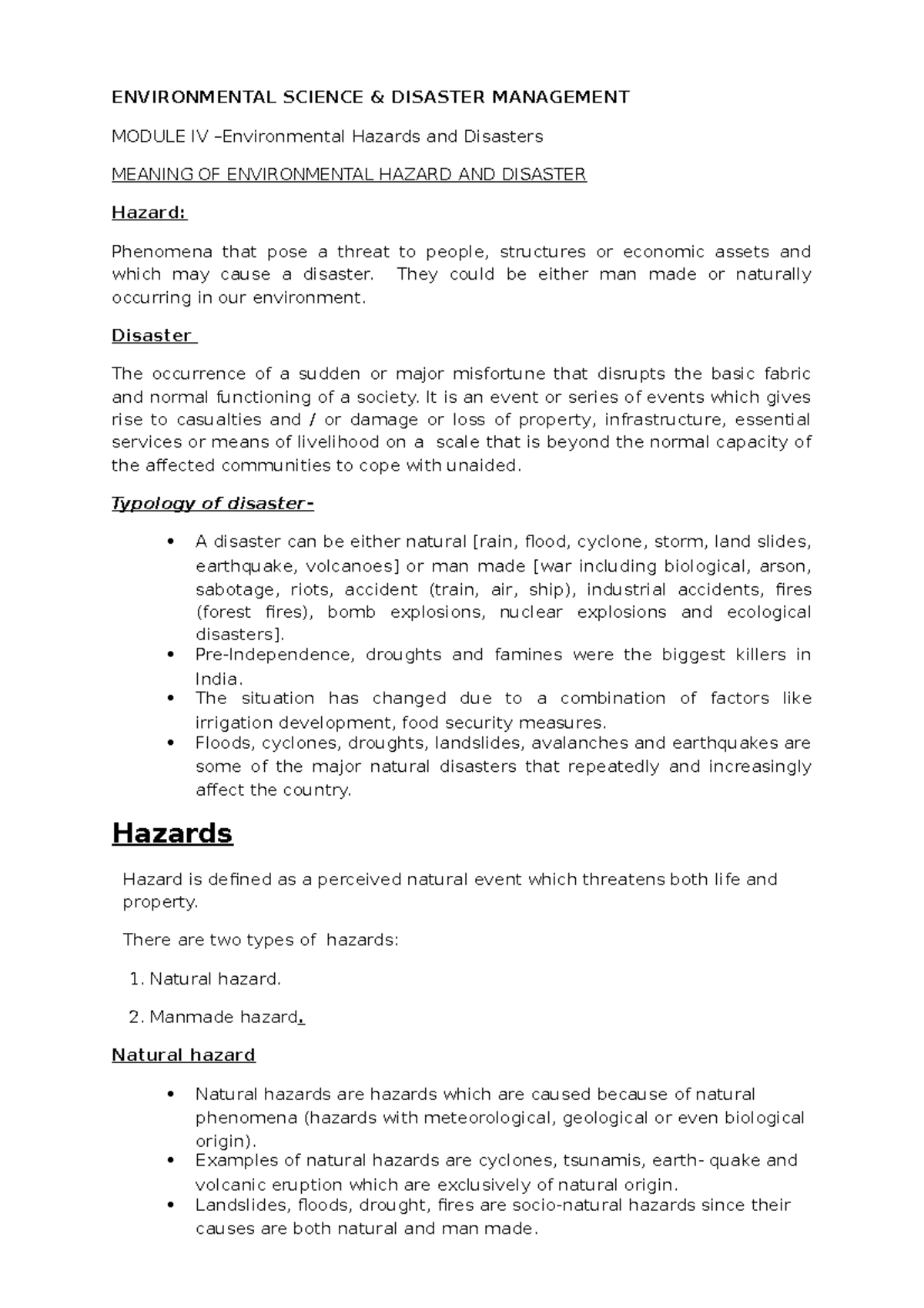 EVS M4 Notes e560a7132a995195126518 d918874 c78 - ENVIRONMENTAL SCIENCE ...