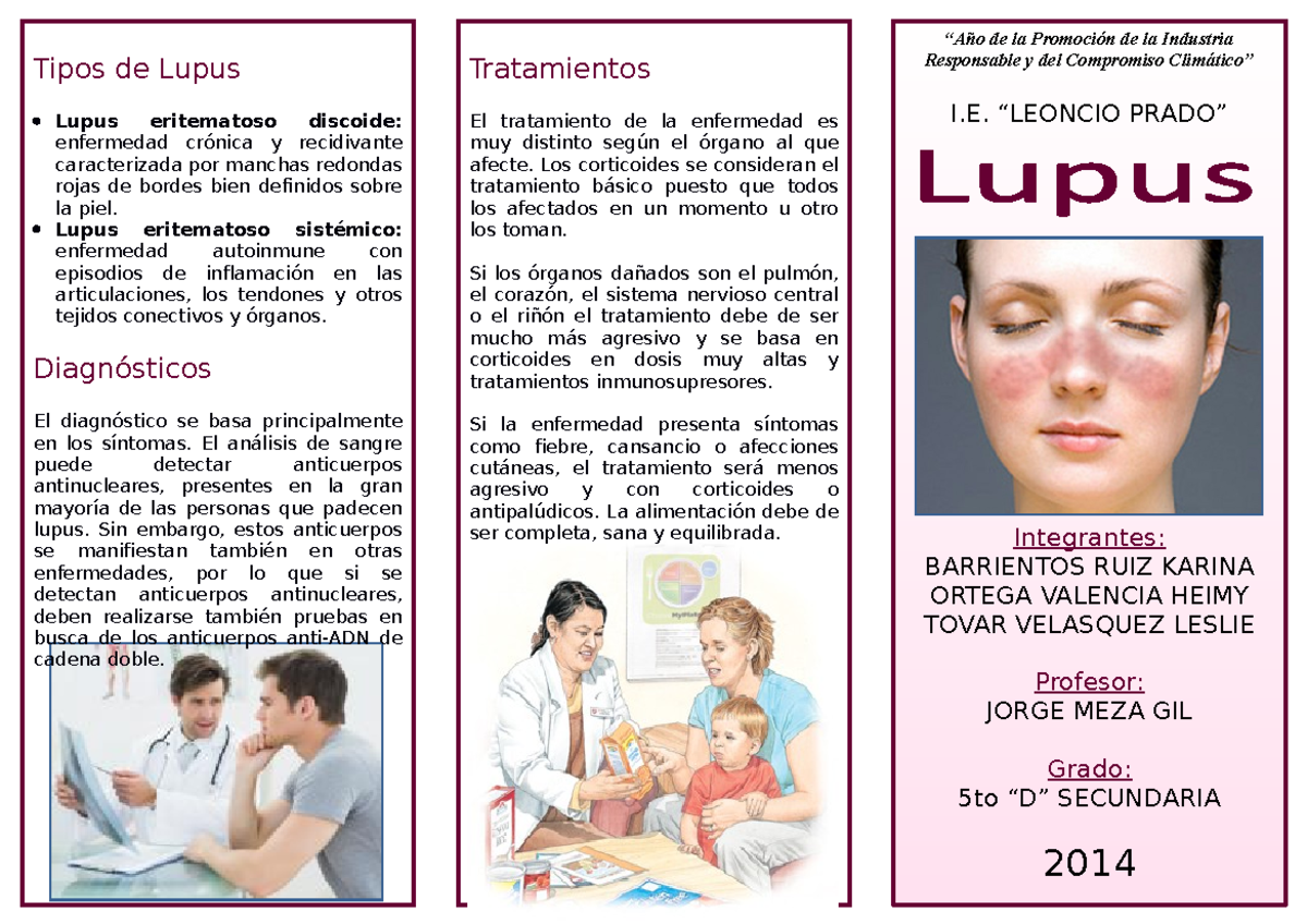 Triptico Lupus - genial - Tipos de Lupus Lupus eritematoso discoide ...