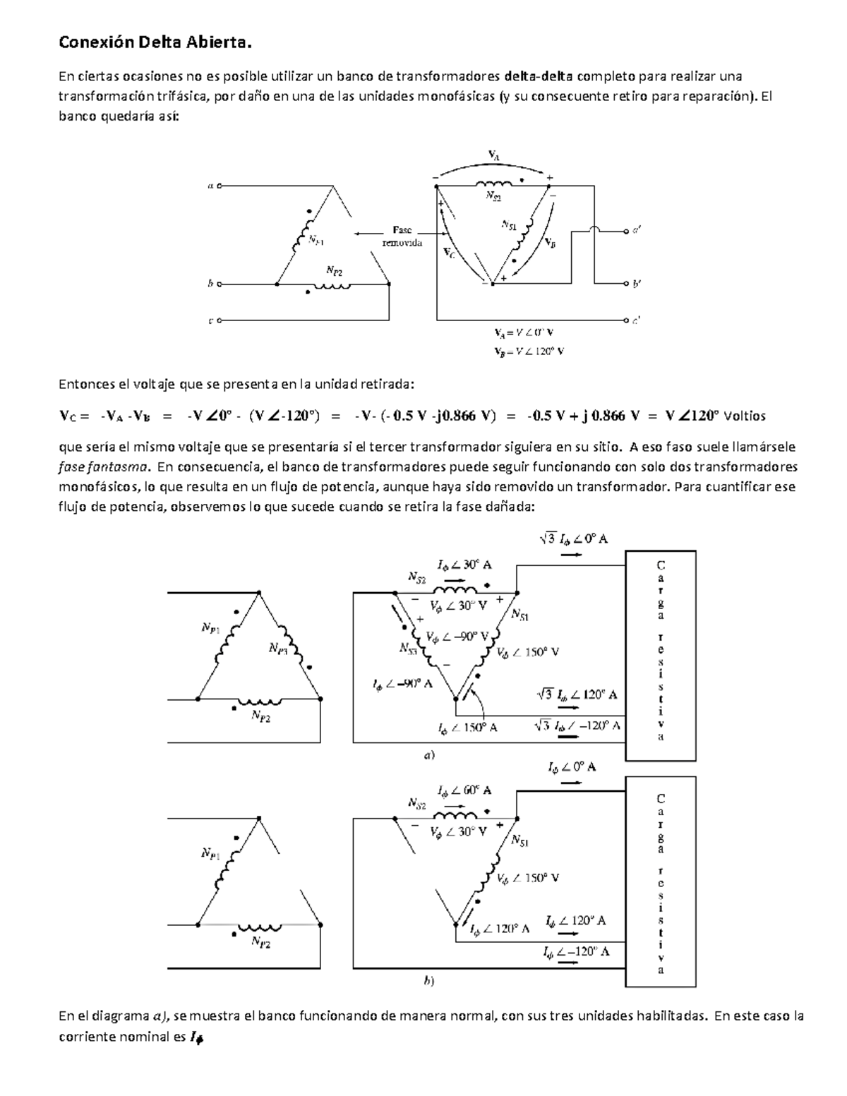 Conexion Delta Abierta - En ciertas ocasiones no es posible utilizar un ...