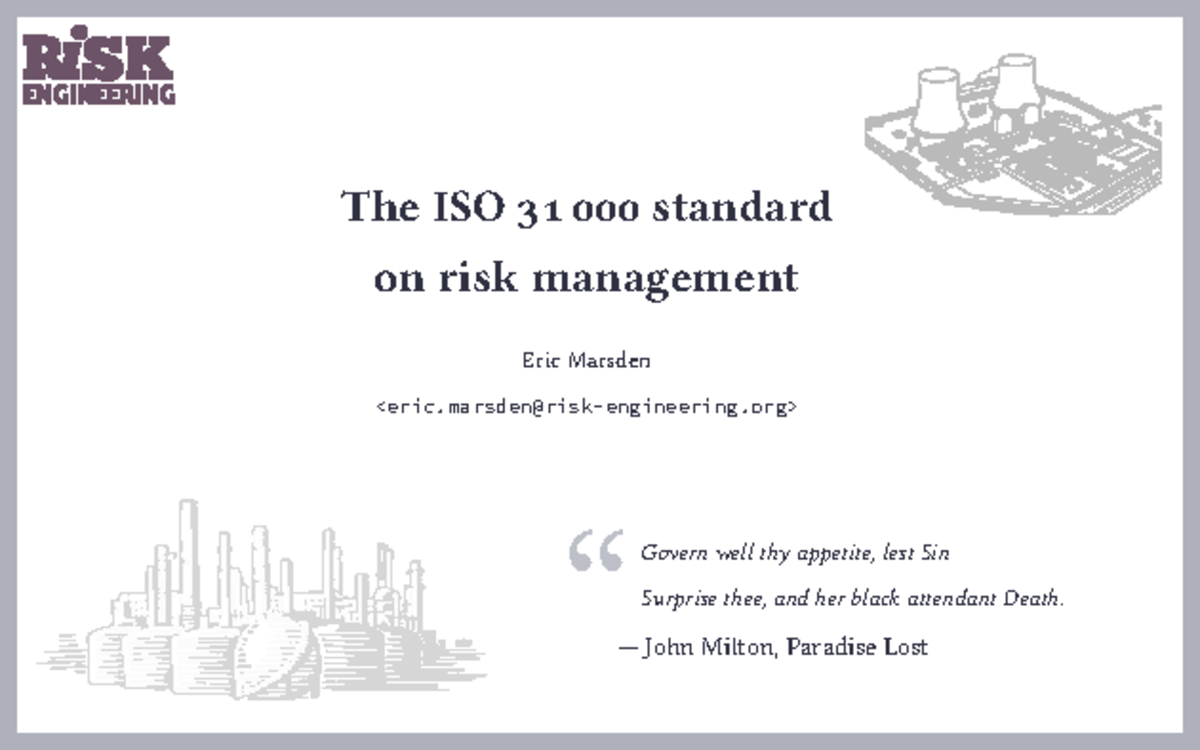 ISO31000-risk-management - The ISO 31 000 standard on risk management ...