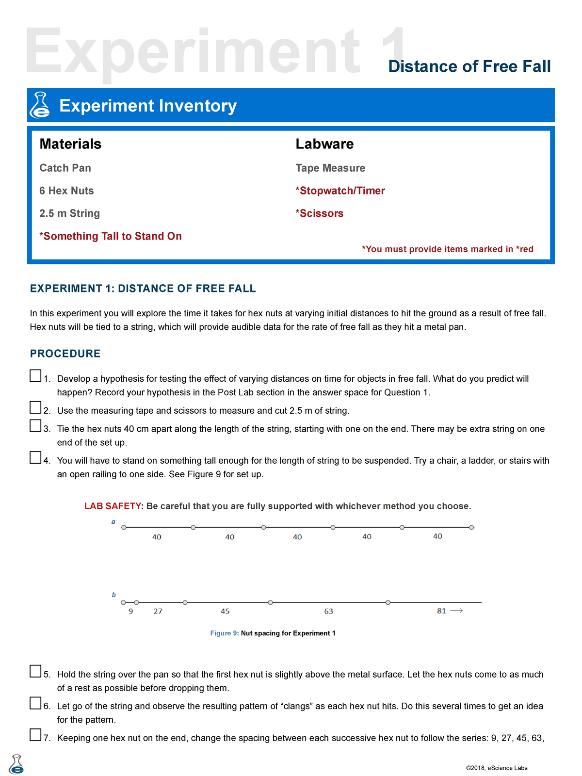 PHY250L Straighterline - Experiment 1Distance of Free Fall Experiment Inventory Materials Catch ...