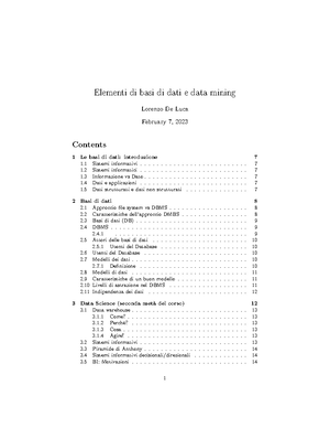 Elementi DI BASI DI DATI E DATA Mining (appunti) - ELEMENTI DI BASI DI DATI E DATA MINING ...