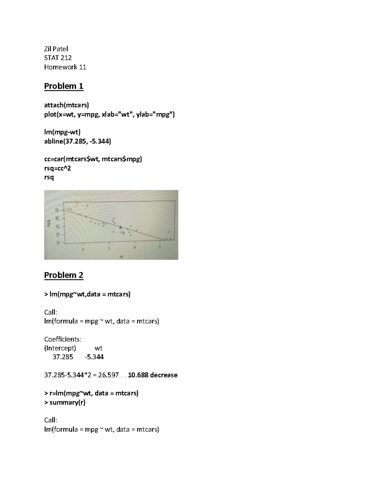 STAT212HW11ZP - homework 11 for stat 212 - Zil Patel STAT Homework 11 ...