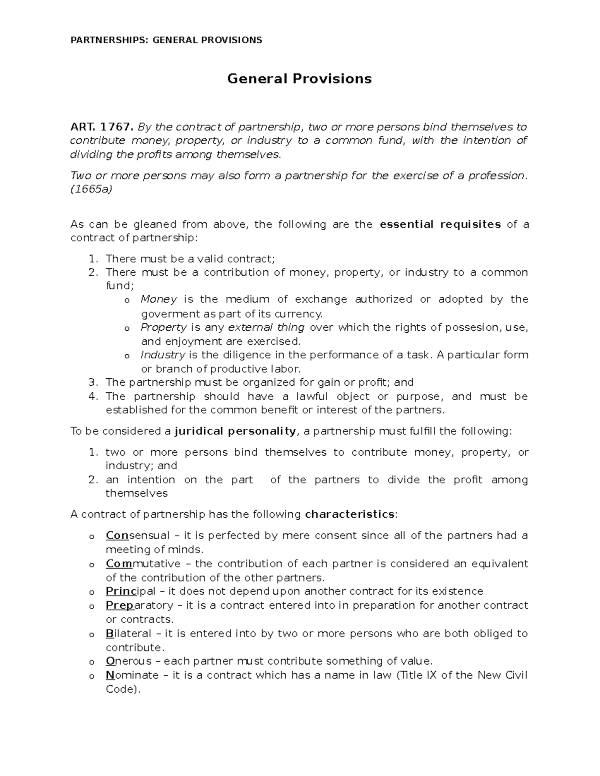 [221.1A] Partnership - General Provisions - General Provisions ART ...