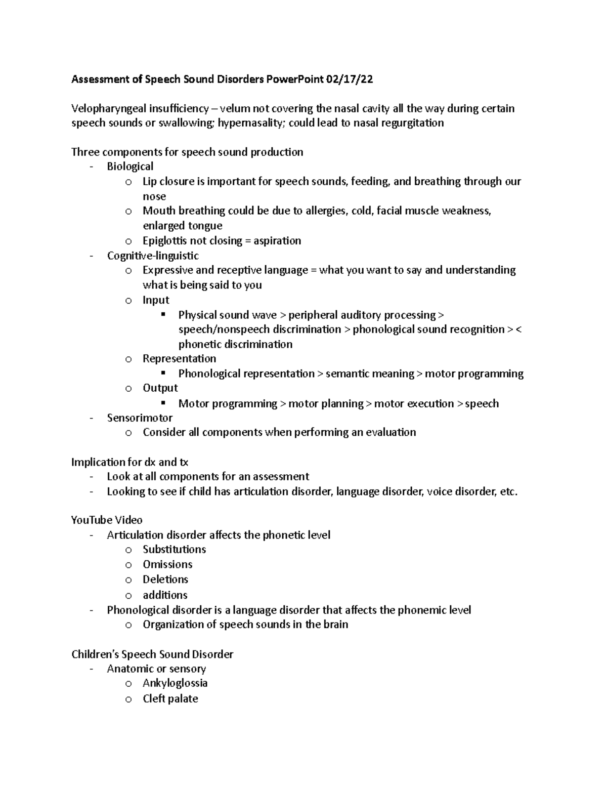 #9 Assessment of Speech Sound Disorders Power Point 02 - Assessment of ...