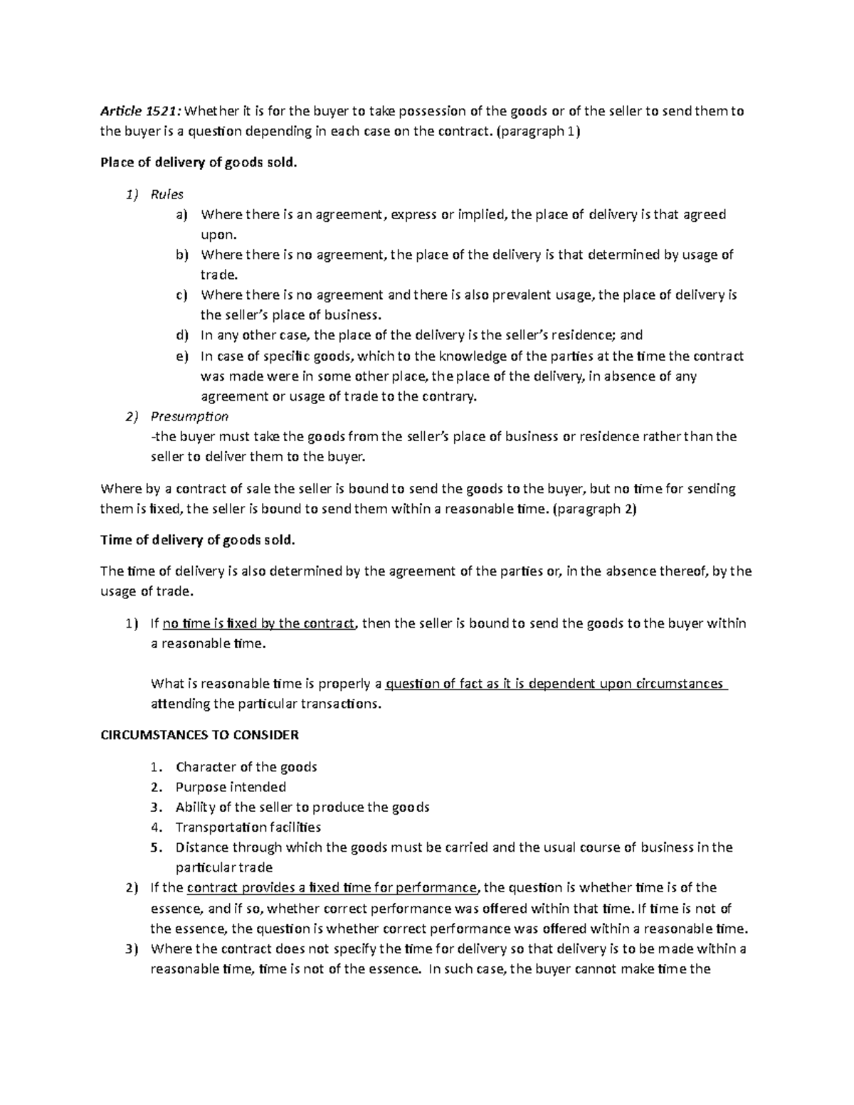 Article 1521 and 1524 - the system of rules which a particular country ...