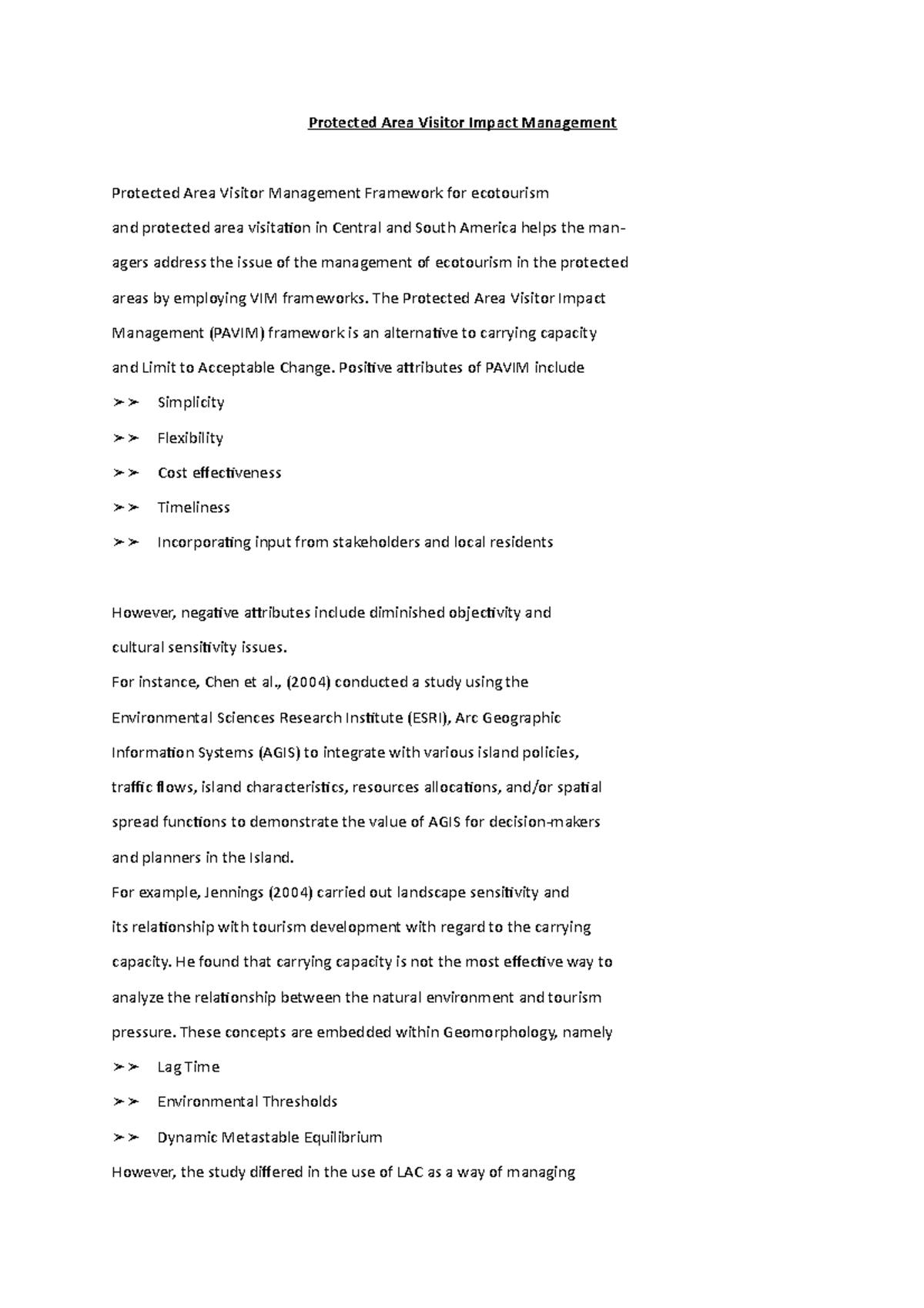 Eco 34 - Short note - Protected Area Visitor Impact Management ...