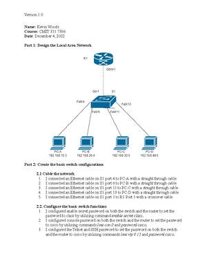 Project 2 CMIT 351 - CMIT 351 Project 2 Template Name: Course: CMIT 351 ...