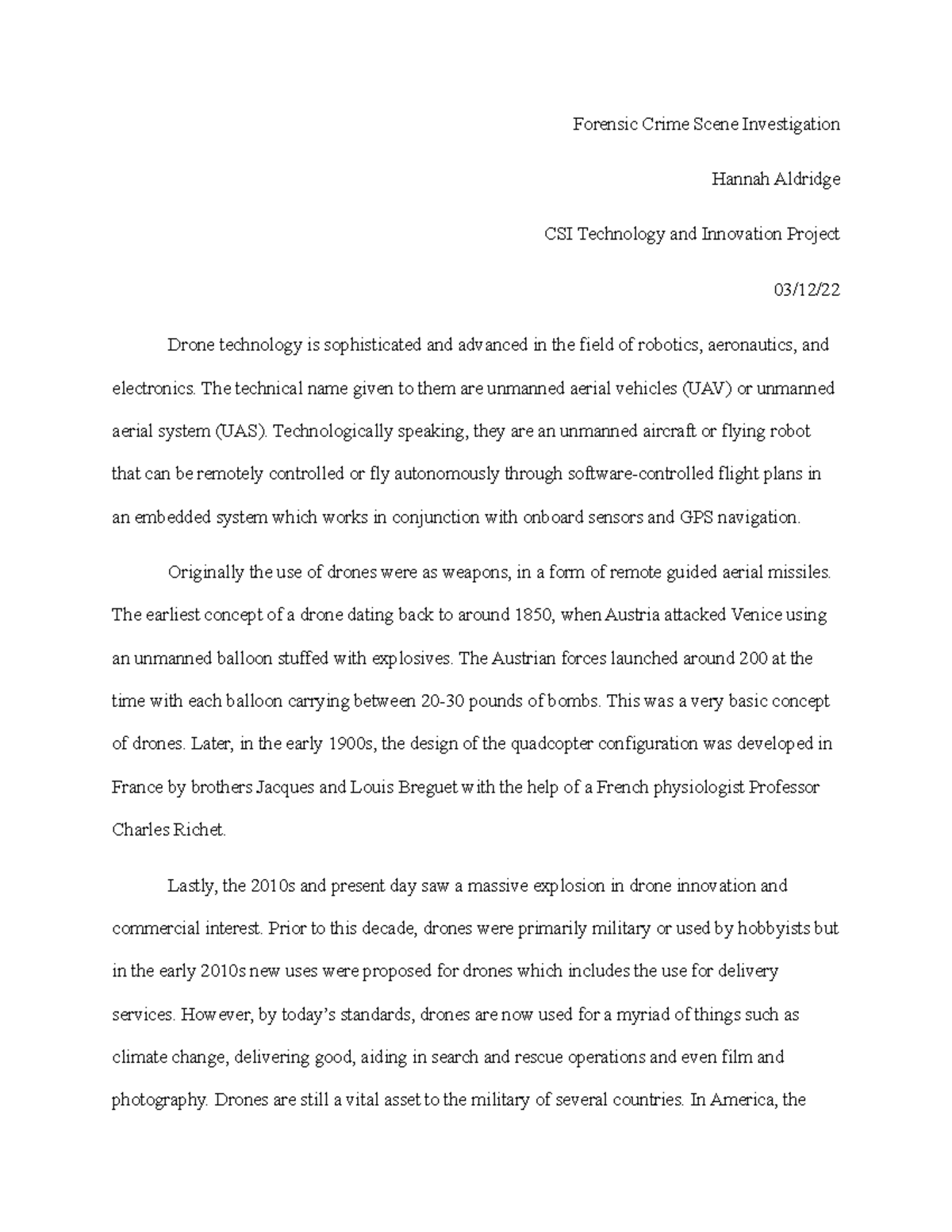 Crime scene investigation report 1 - Forensic Crime Scene Investigation ...