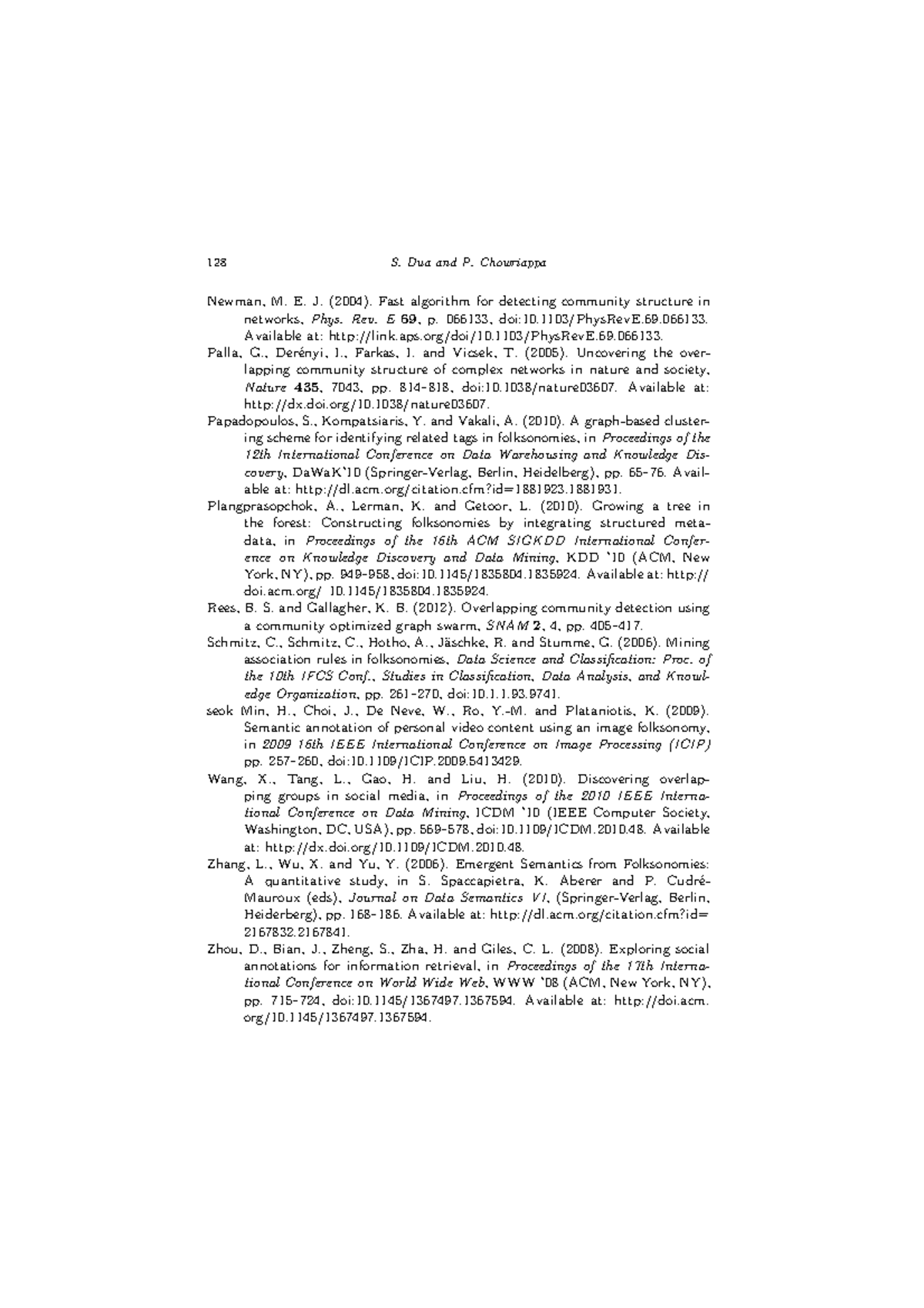 DATA Analysis FOR Network Cyber - 128 S. Dua and P. Chowriappa Newman, M. E. J. (2004). Fast ...