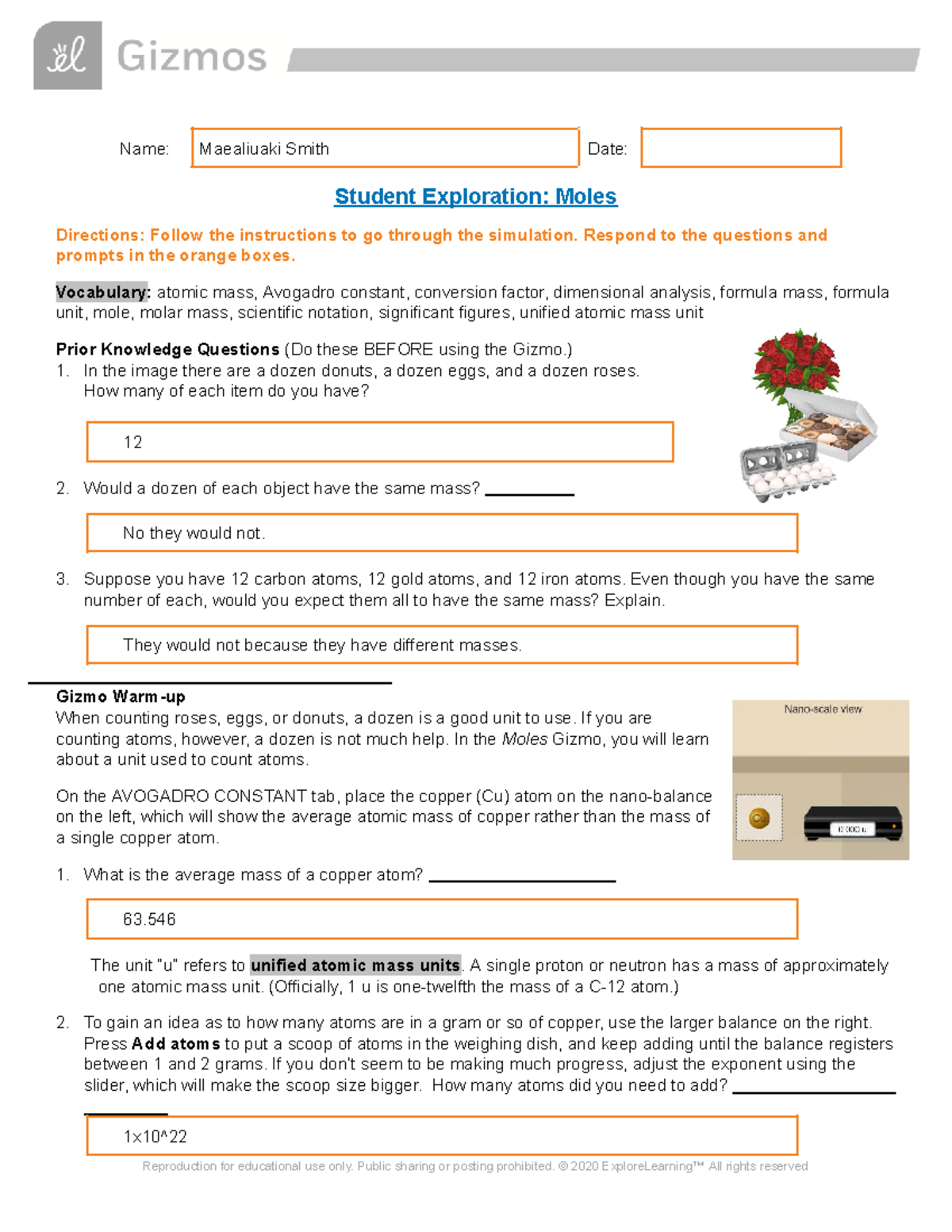 Copy of Moles SE - Gizmos practice lab - Studocu