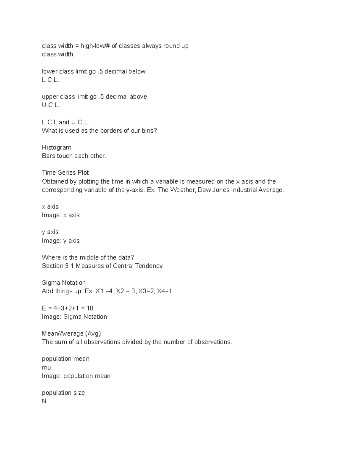 S12 - intro to prob and math - class width = high-low/# of classes ...