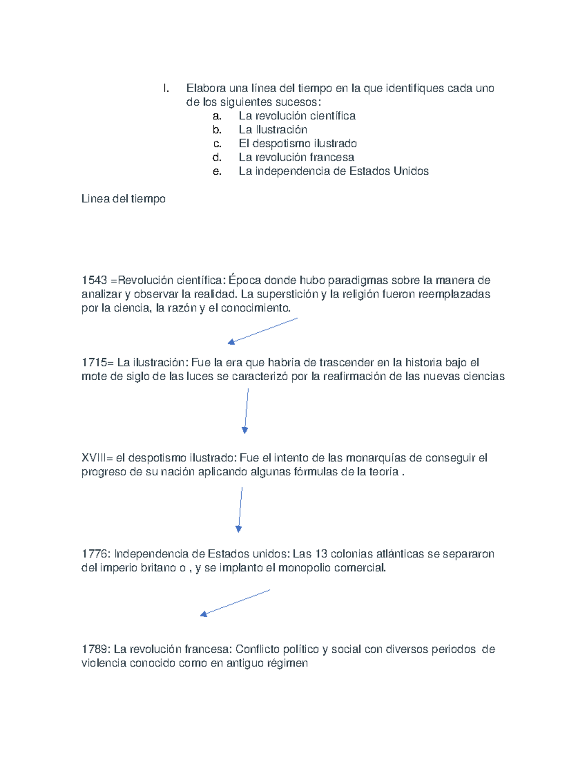 Historia 1 historia 1 histoia 1 historia 1 actividad - I. Elabora una ...