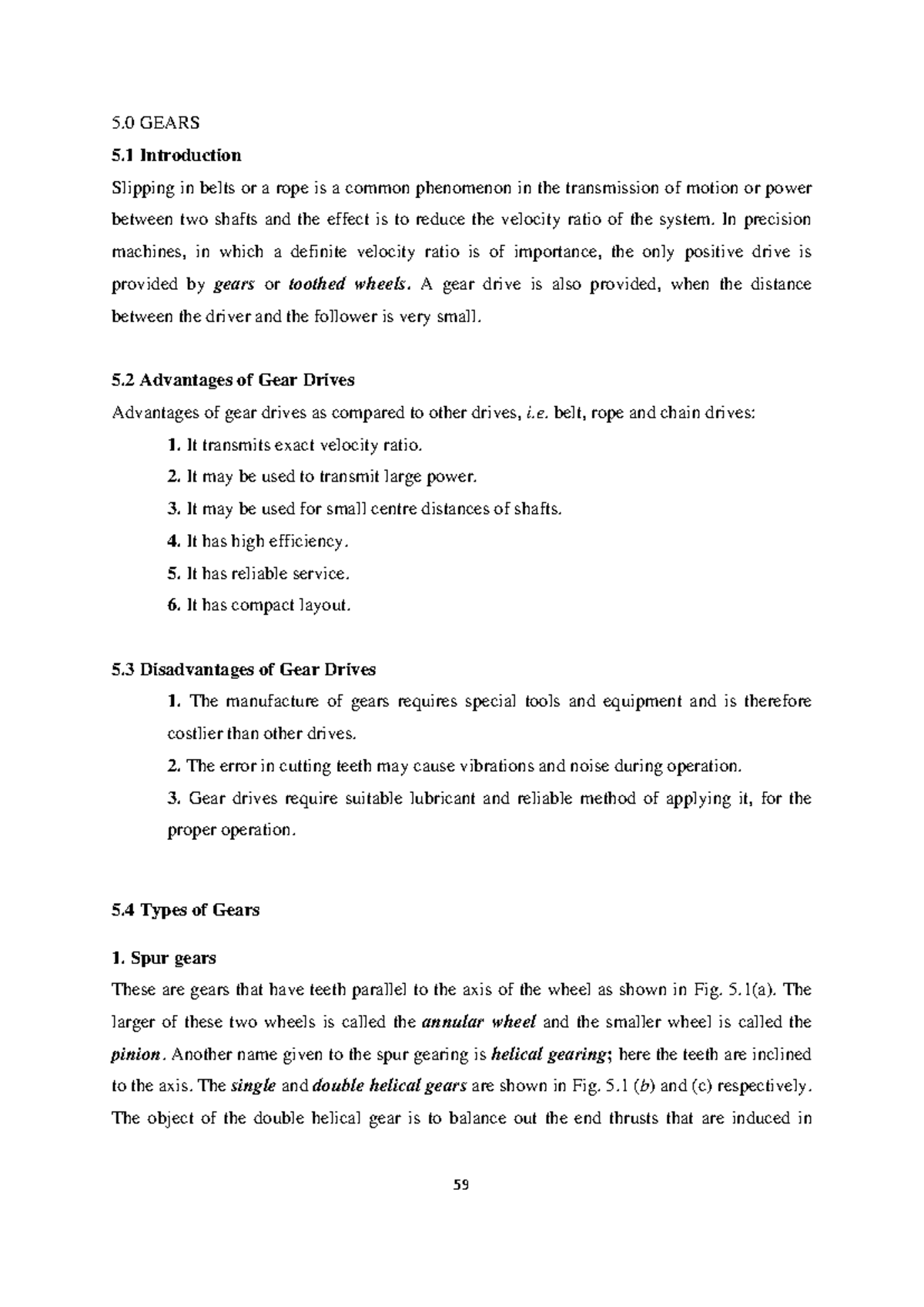 5.0 Gears - Drawing - 5 GEARS 5 Introduction Slipping in belts or a ...