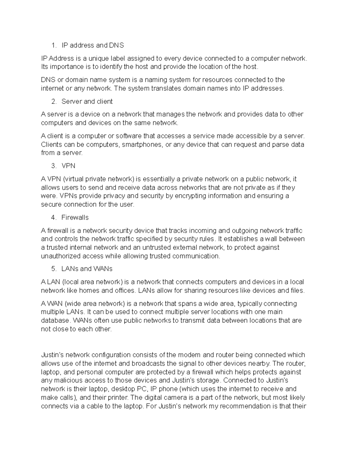 IP address and DNS - Assignment requiring you to describe in detail those specific pieces of ...