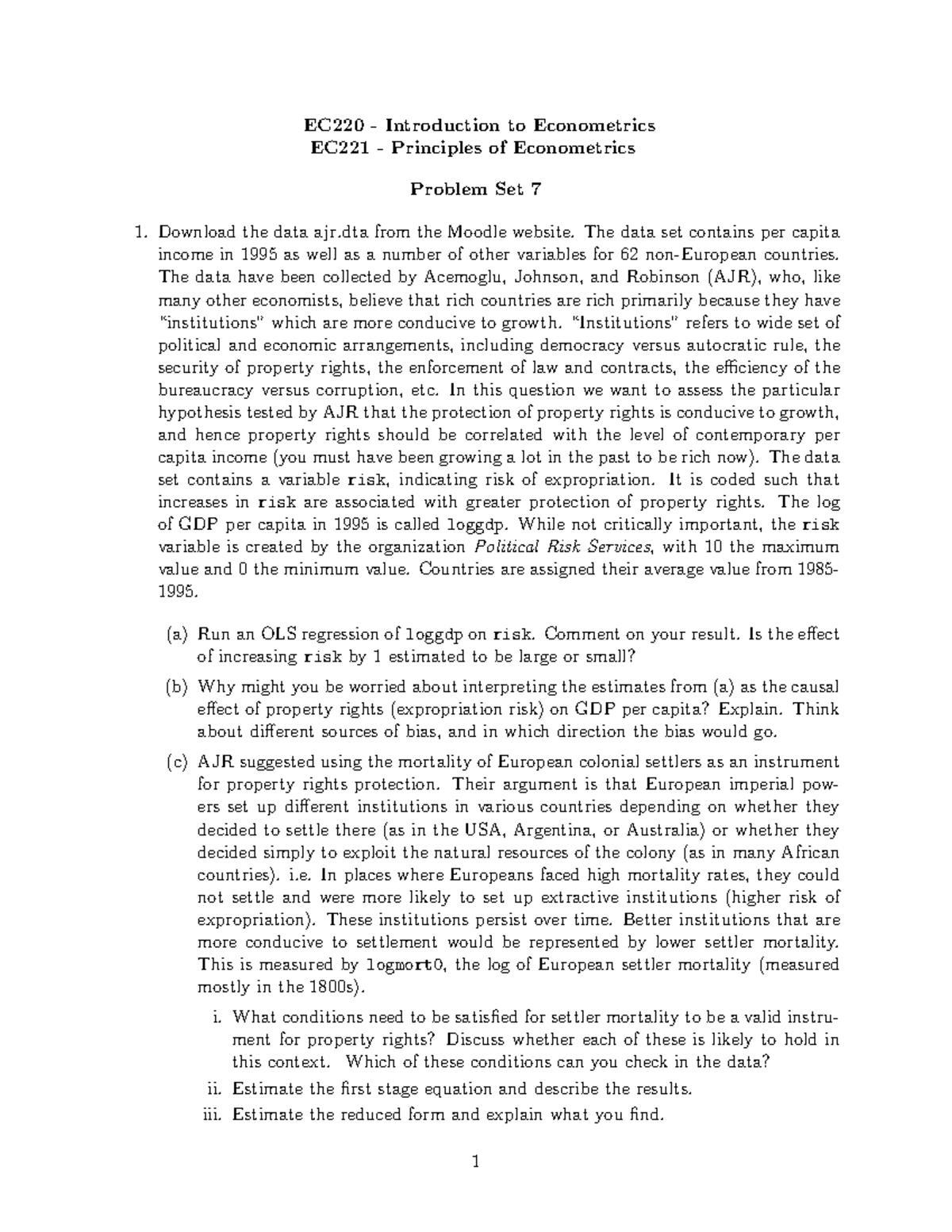 Pset7 ec220 Question 2021/2022 jednjewnednmdnwemnefnrfnkrefmek2093iorjfkcm - EC220 ...