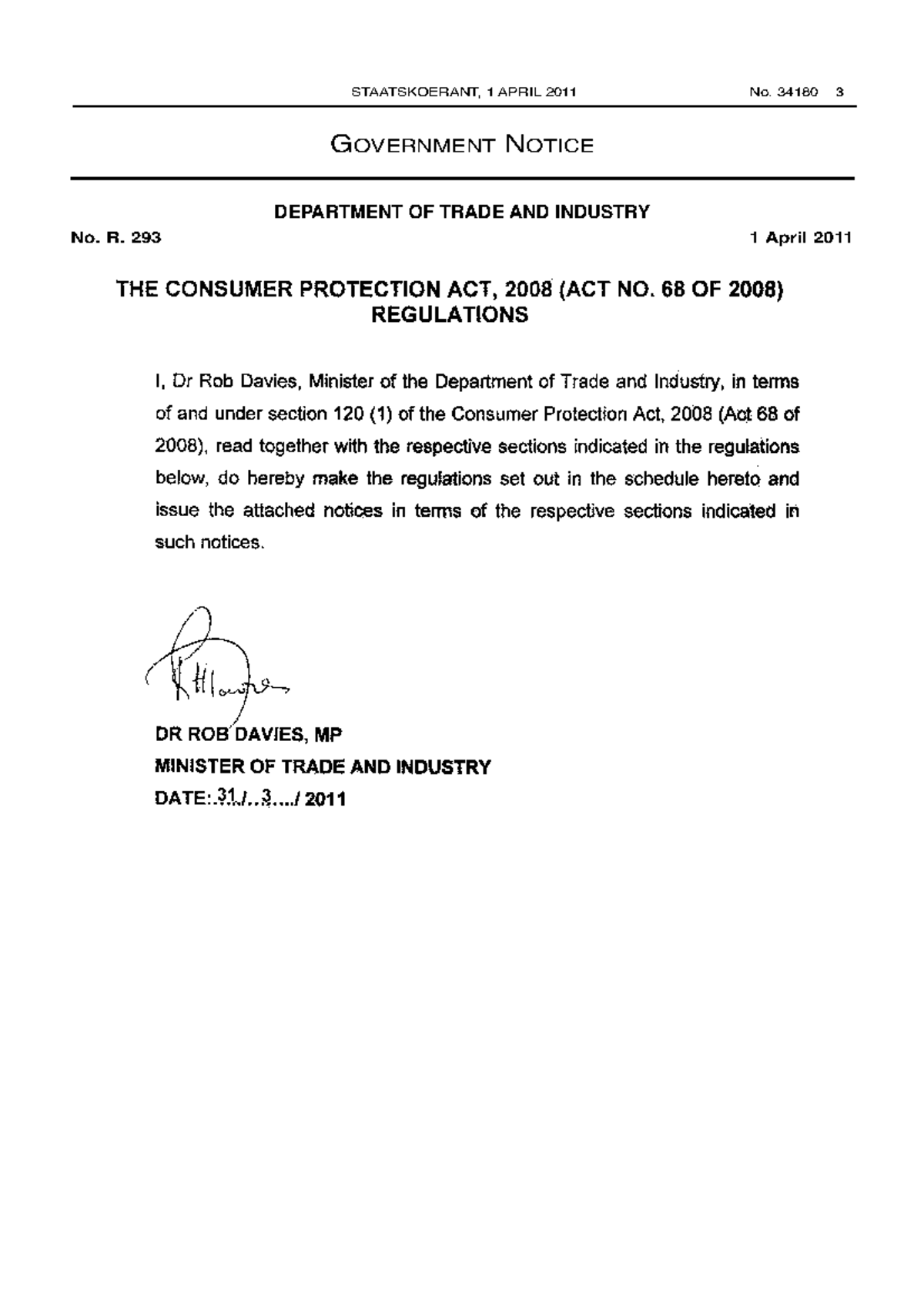 CPA Regulations - STAATSKOERANT, 1 APRIL 2011 No. 34180 3 GOVERNMENT ...