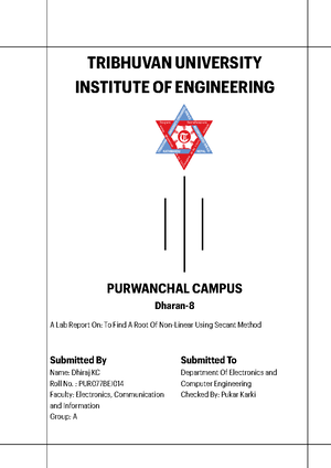 Lab-3-Newton Raphson Method - TRIBHUVAN UNIVERSITY INSTITUTE OF ...