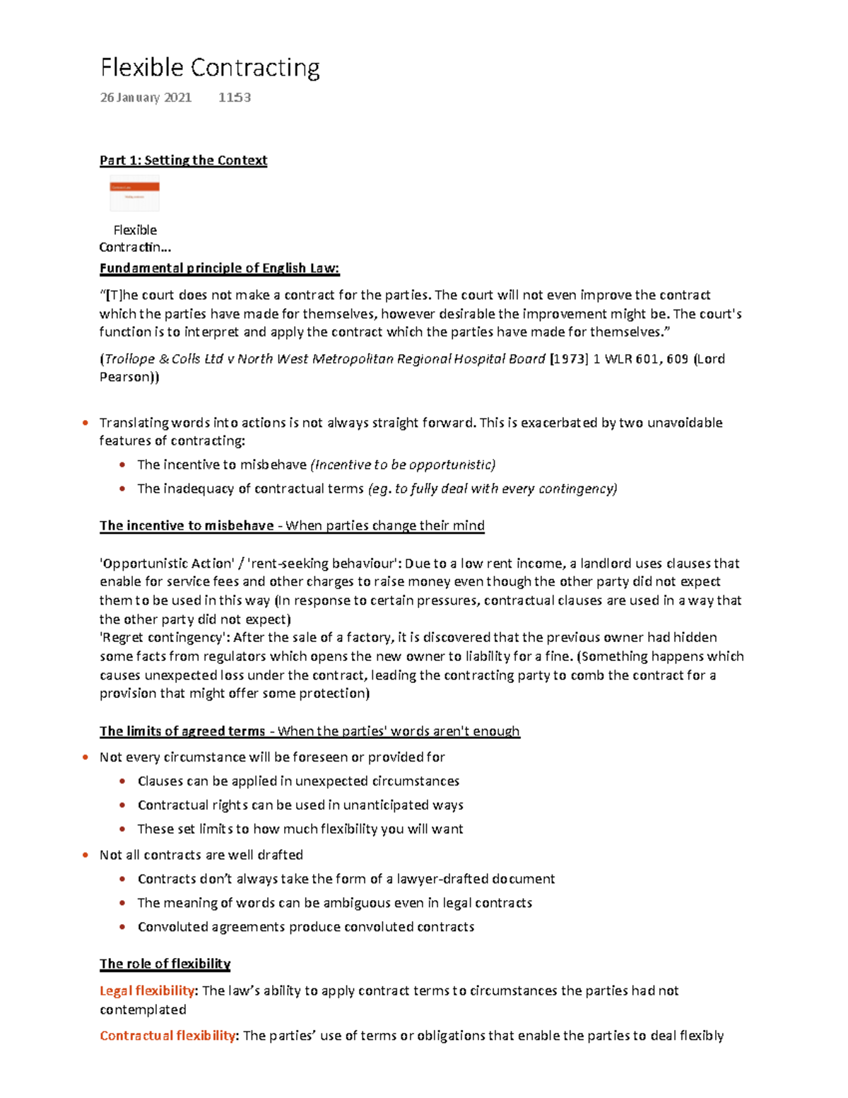 Flexible Contracting - This document includes all relevant notes from ...