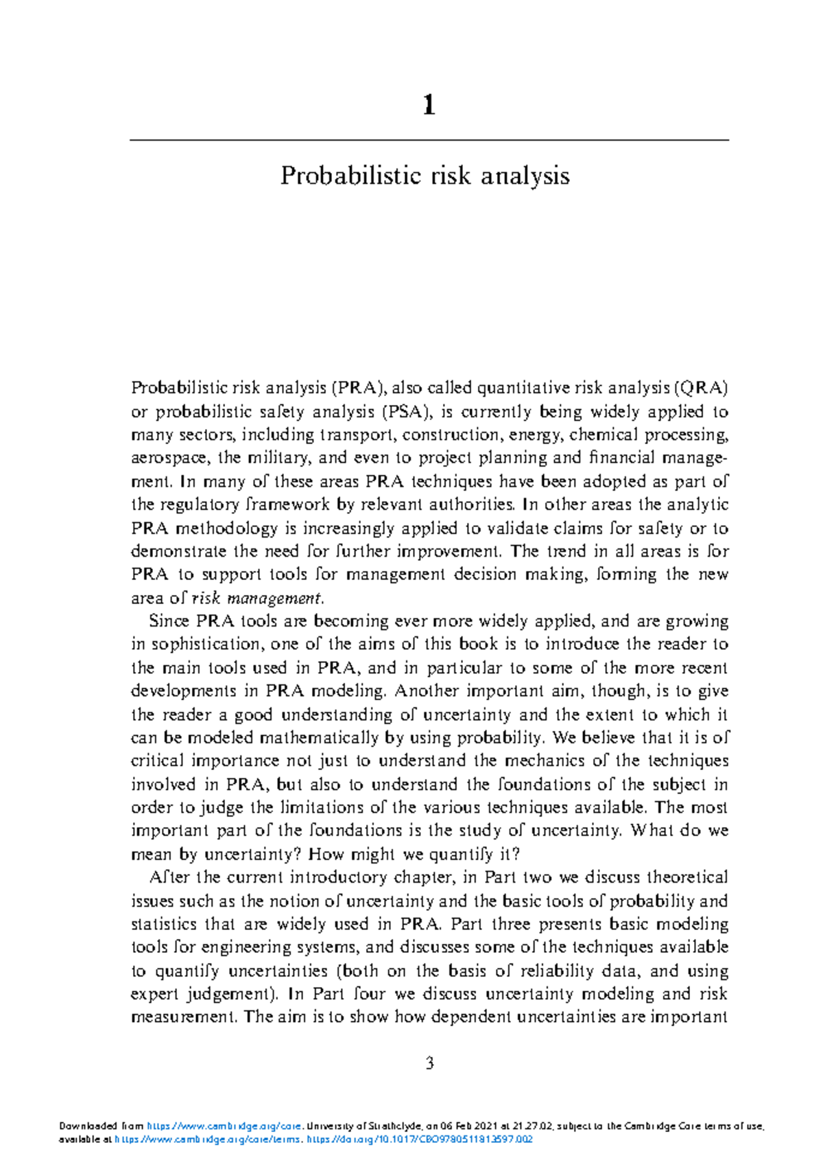 Ch Apter 1 probabilistic risk analysis - 1 Probabilistic risk analysis ...