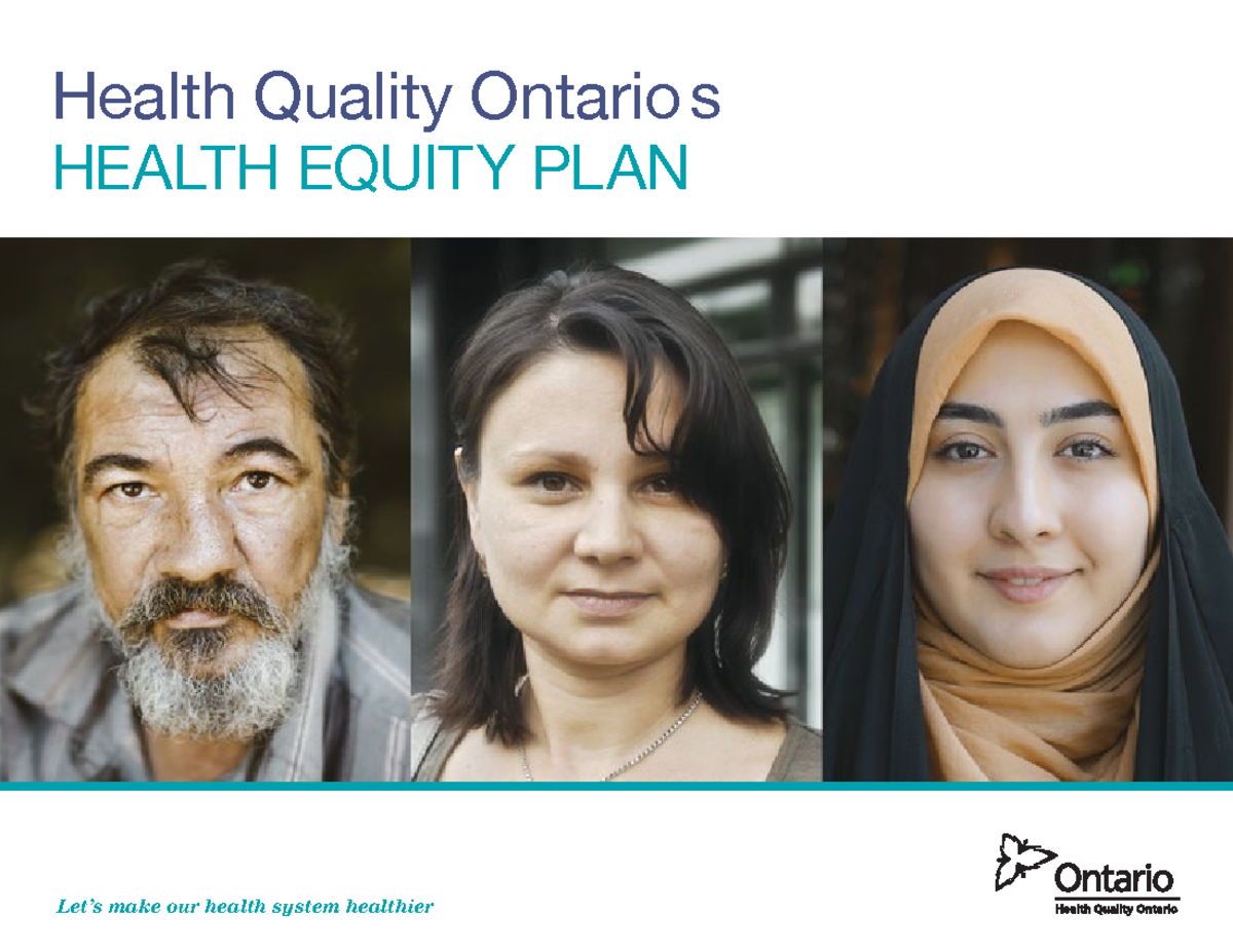 Health Equity Plan Report En - Let’s make our health system healthier ...