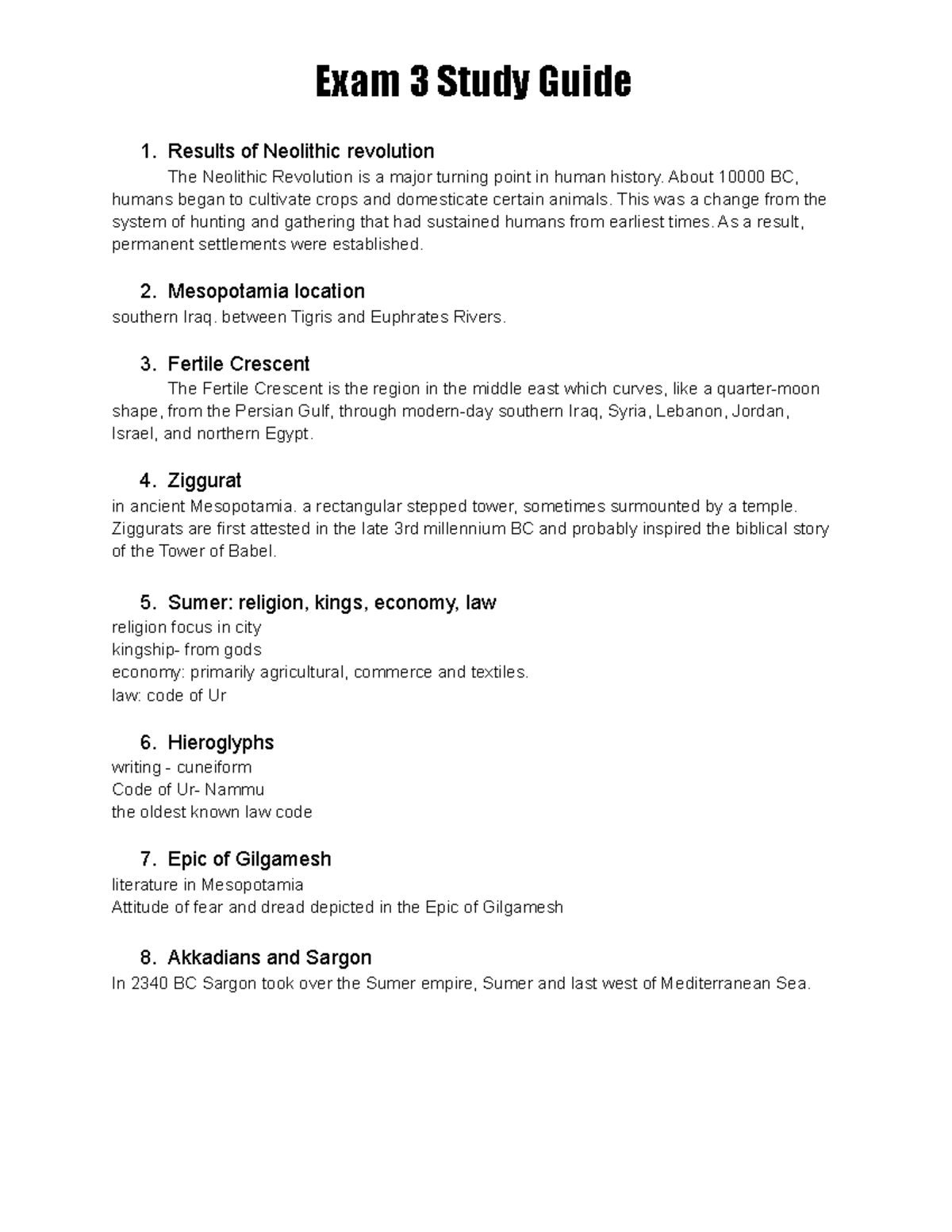 HIS Exam 3 - History 101 Exam Study Notes 3 - Exam 3 Study Guide 1 ...