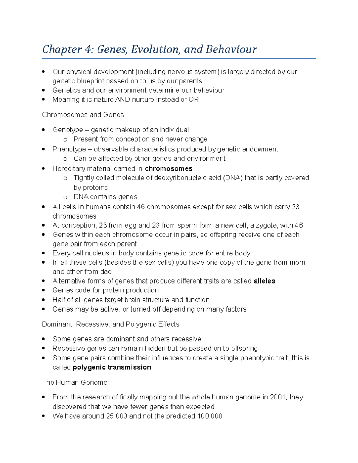 Chap 4 - Chapter 4 summary notes - Psychology Frontiers and ...
