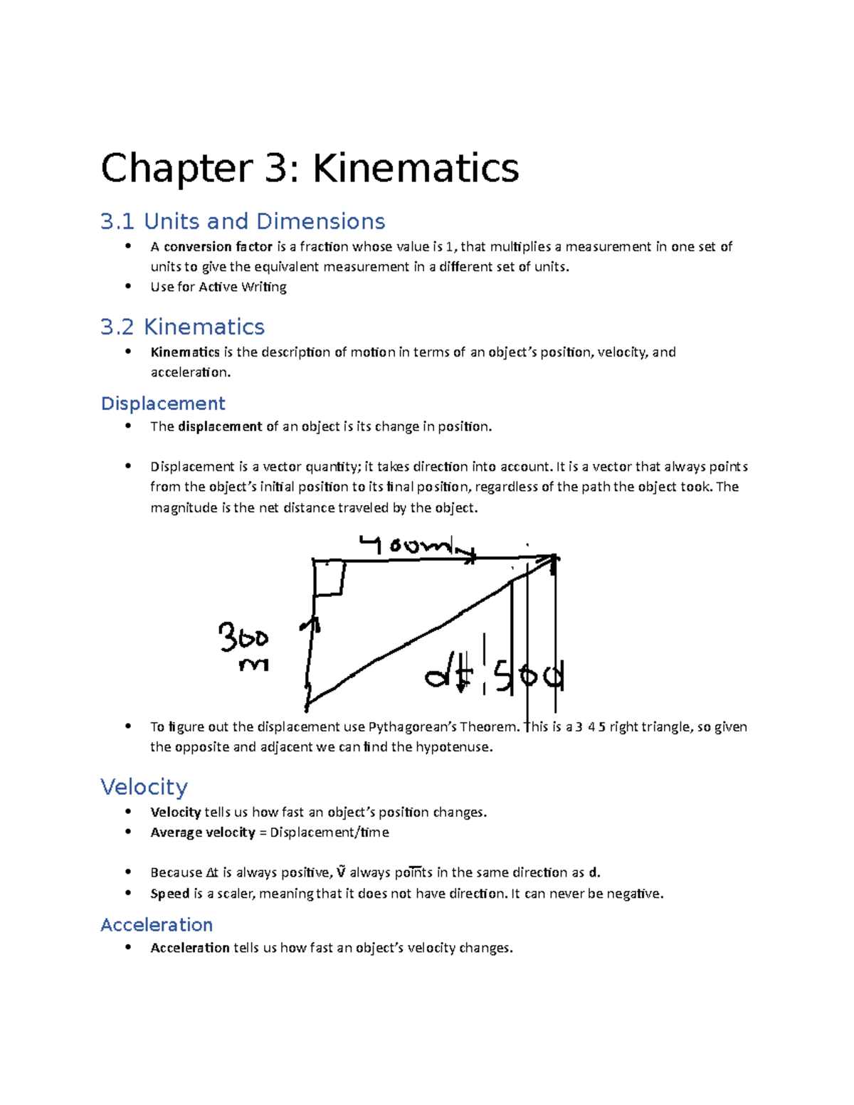 MCAT Physics - Chapter 3: Kinematics 3 Units and Dimensions A ...