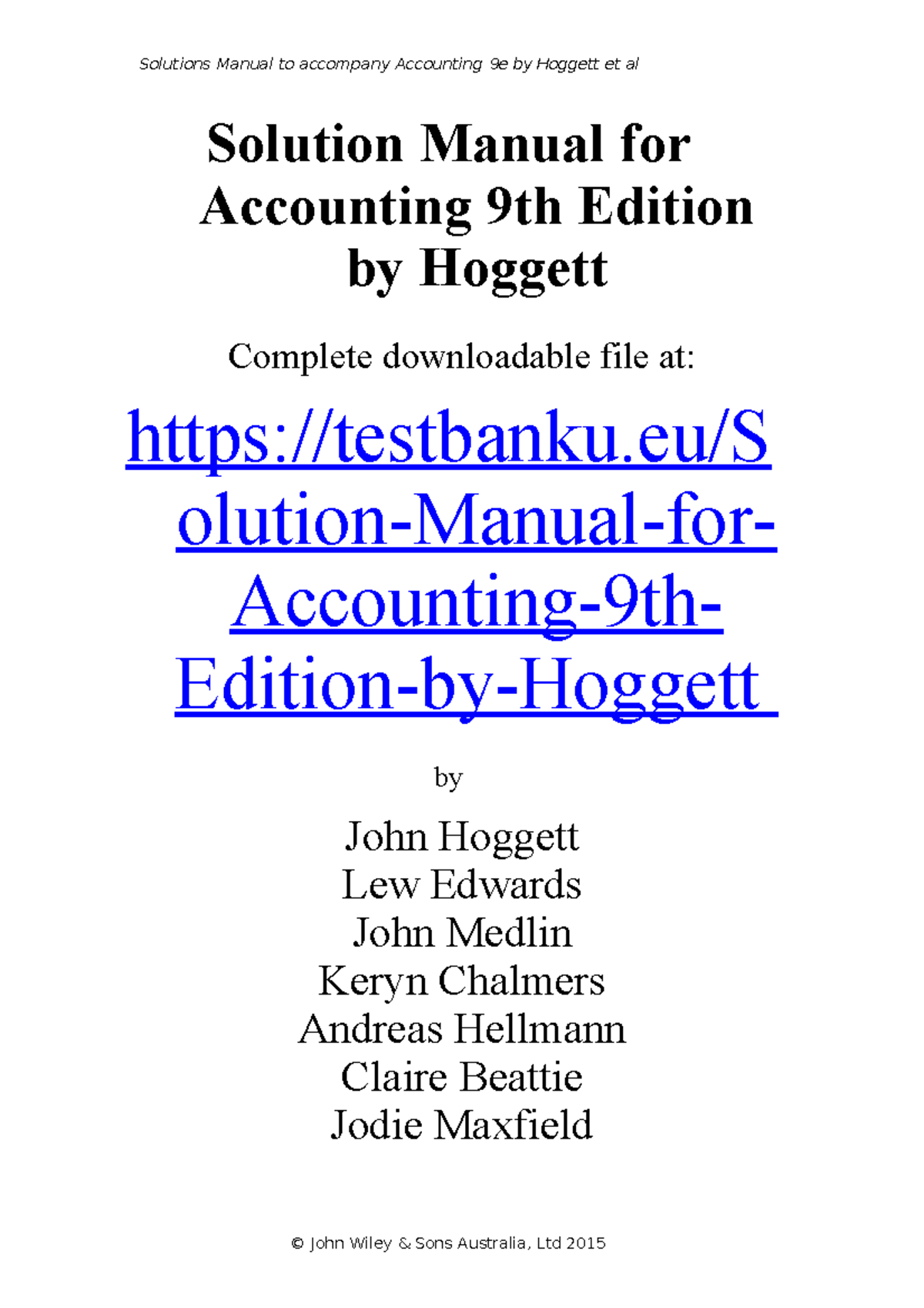 Solution Manual for Accounting Questions 9th Chapter - Solutions Manual ...