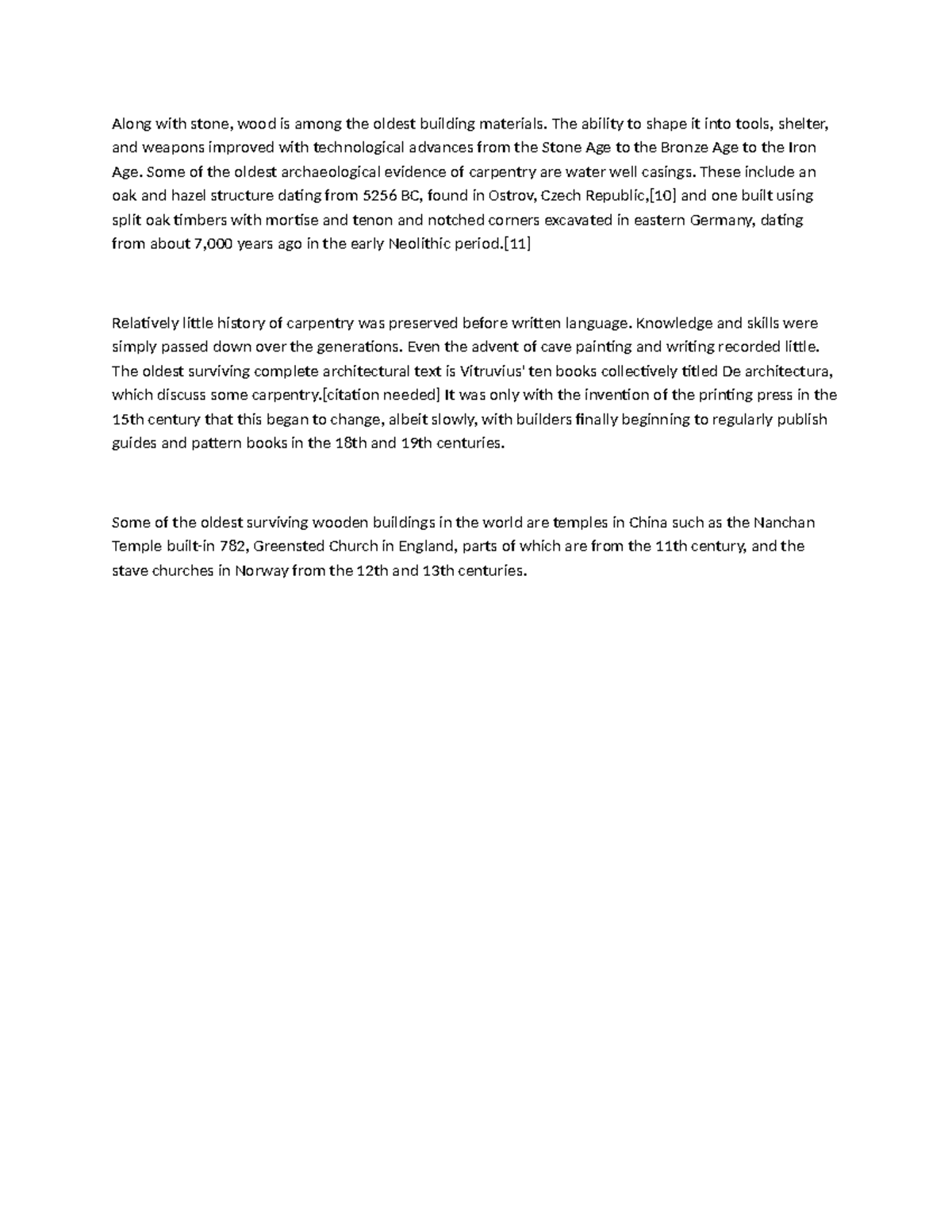 History of Carpentry - PPT - Along with stone, wood is among the oldest ...