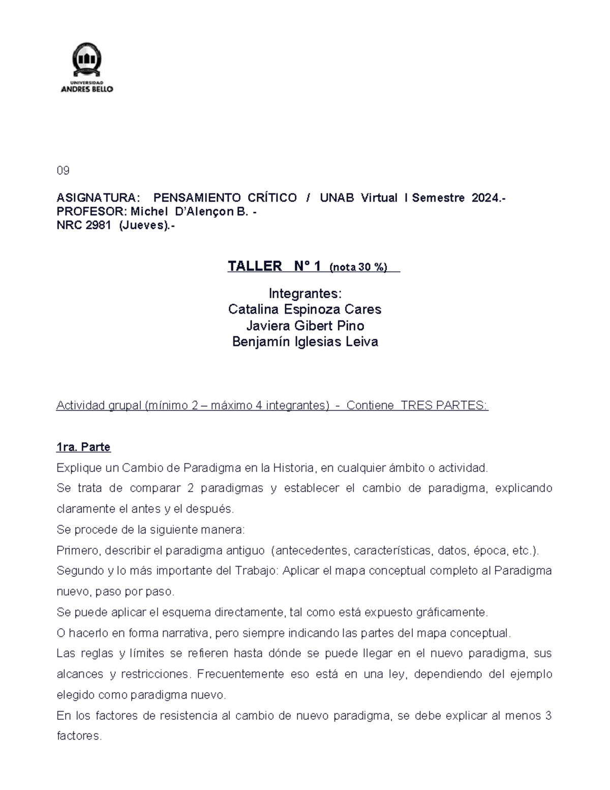 Taller+N%C2%B0+1+-2024+NRC+2981+Jueves - { 09 ASIGNATURA: PENSAMIENTO ...