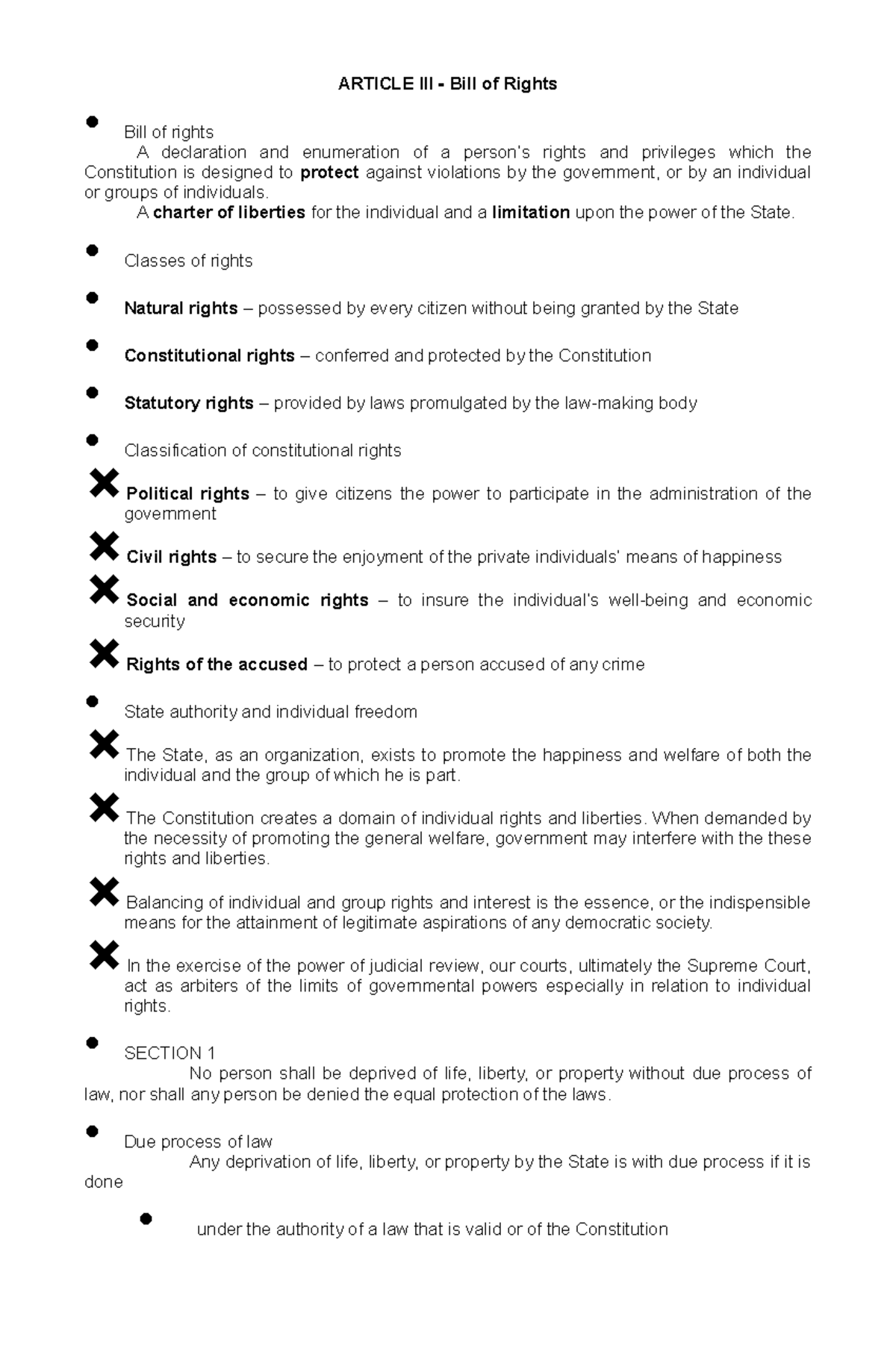 S1D3T2 Rule of Law Article III Bill of Rights 1 - ARTICLE III - Bill of ...