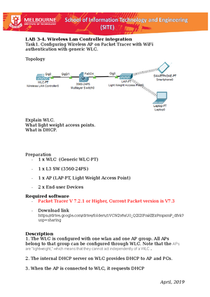 Lab 6 - Lab work - BN202 Internetworking Technologies Laboratory 6: Router settings Submission ...