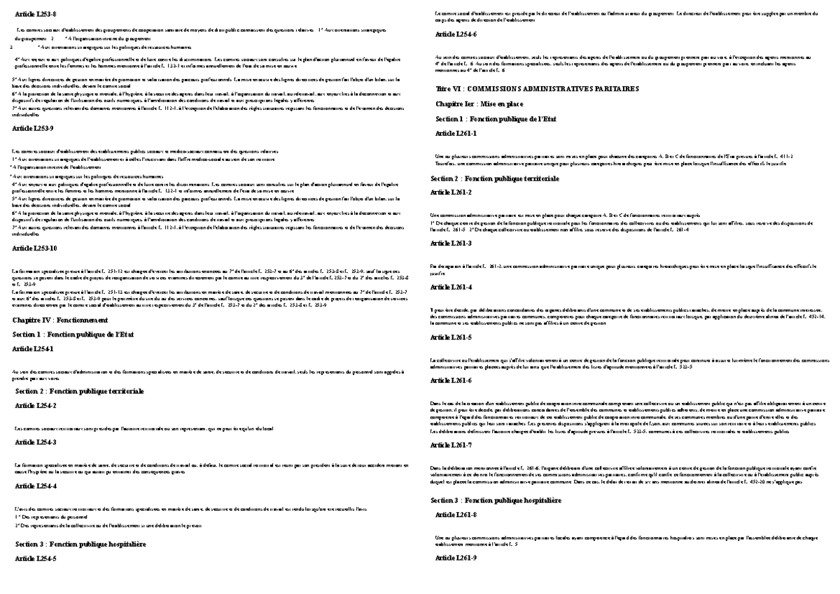 Cgfp n° 1 - cgfp - Article L253- Les comités sociaux d'établissement ...