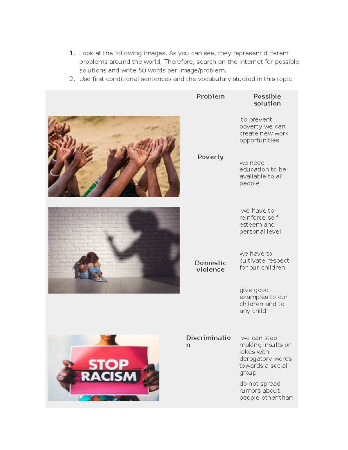 Actividad 6 ingles lllll - Look at the following images. As you can see ...