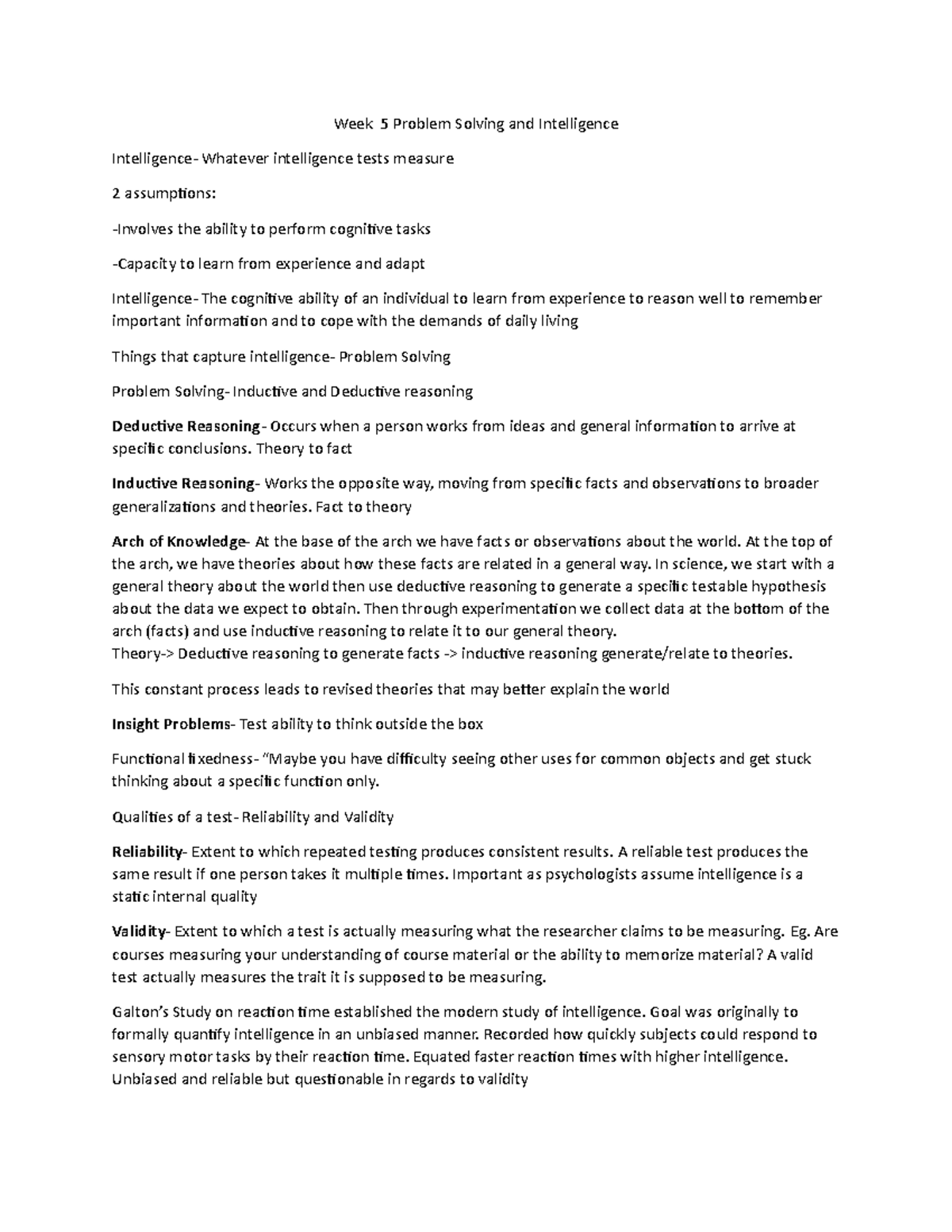 Quiz 4 Problem Solving and Intelligence Revised - Week 5 Problem ...