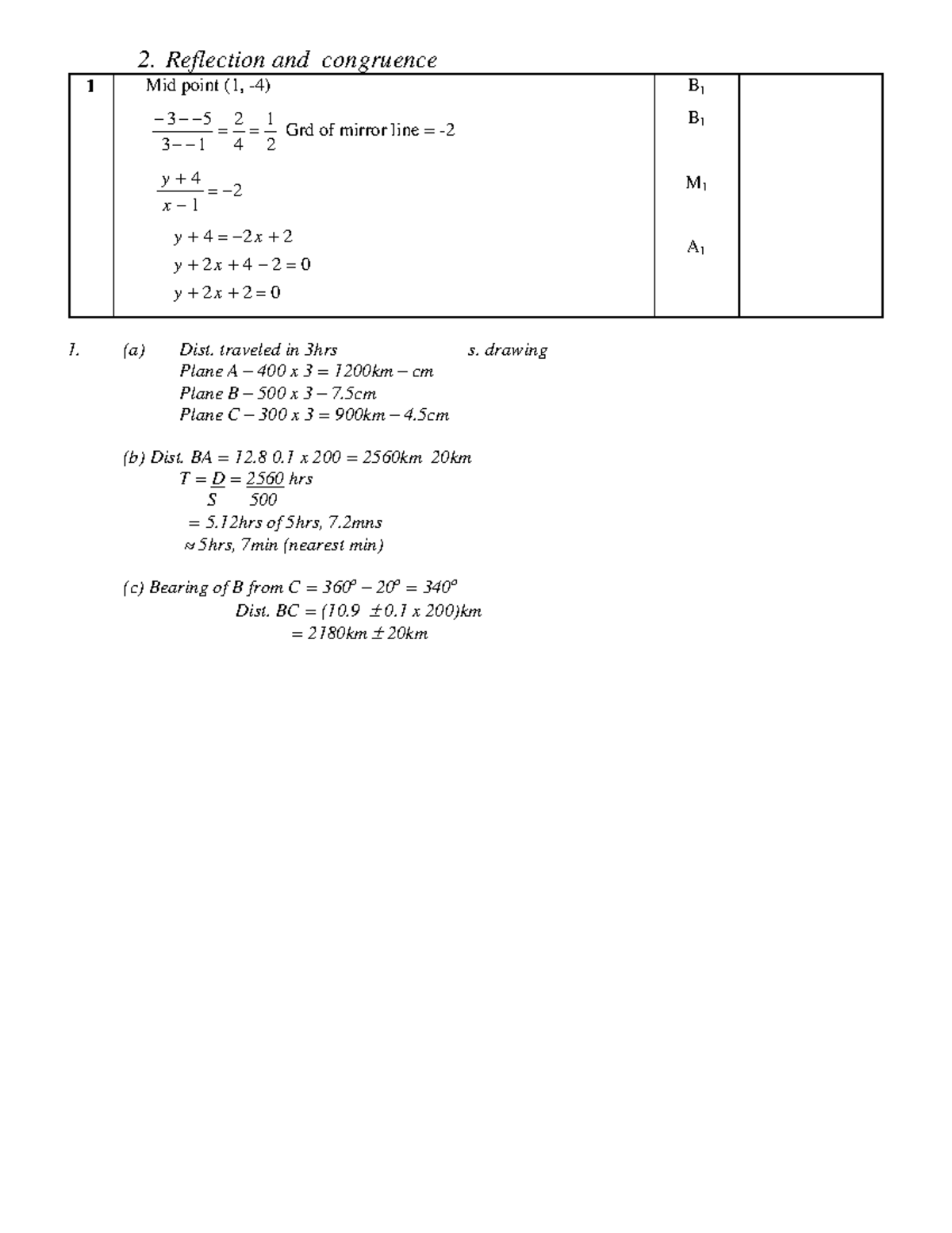Reflection AND Congruence ANS - 2. Reflection and congruence 1 Mid ...