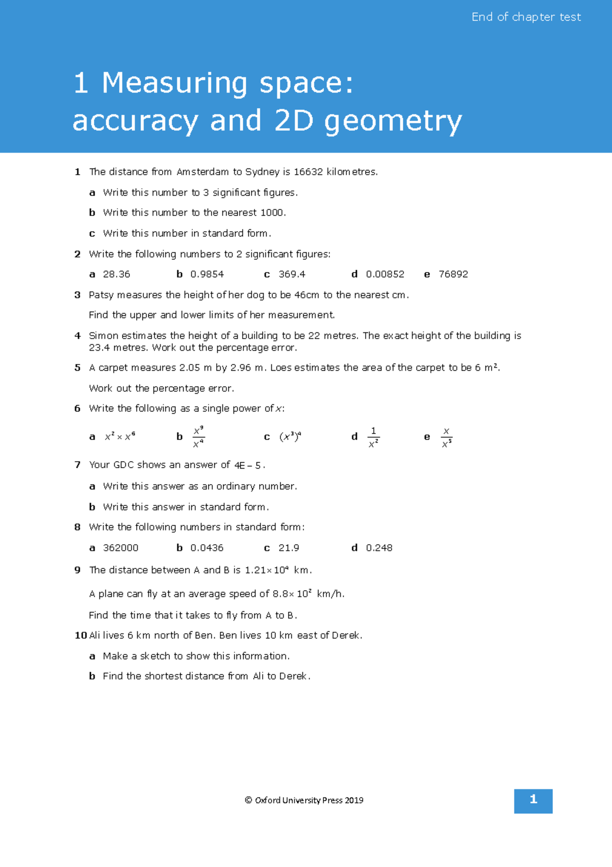 U1. End of chapter test - IDK - 1 Measuring space: accuracy and 2D ...