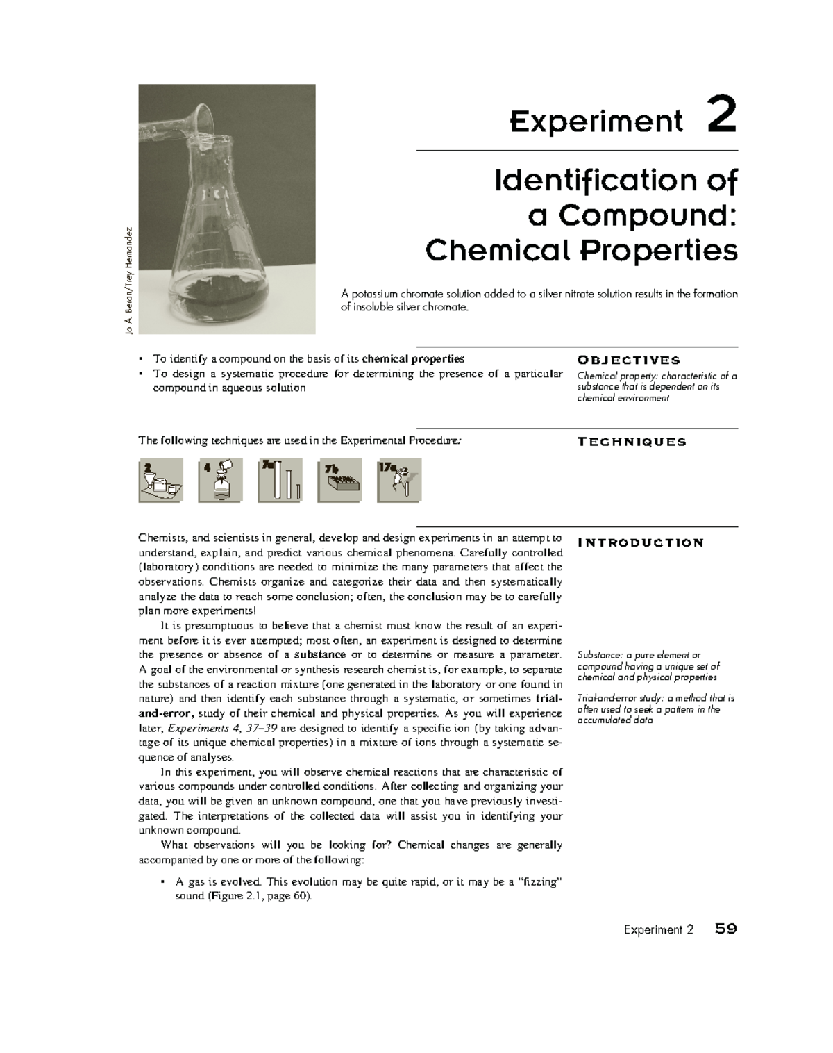 Chem Lab Experiment 2 - Experiment 2 Identification of a Compound ...