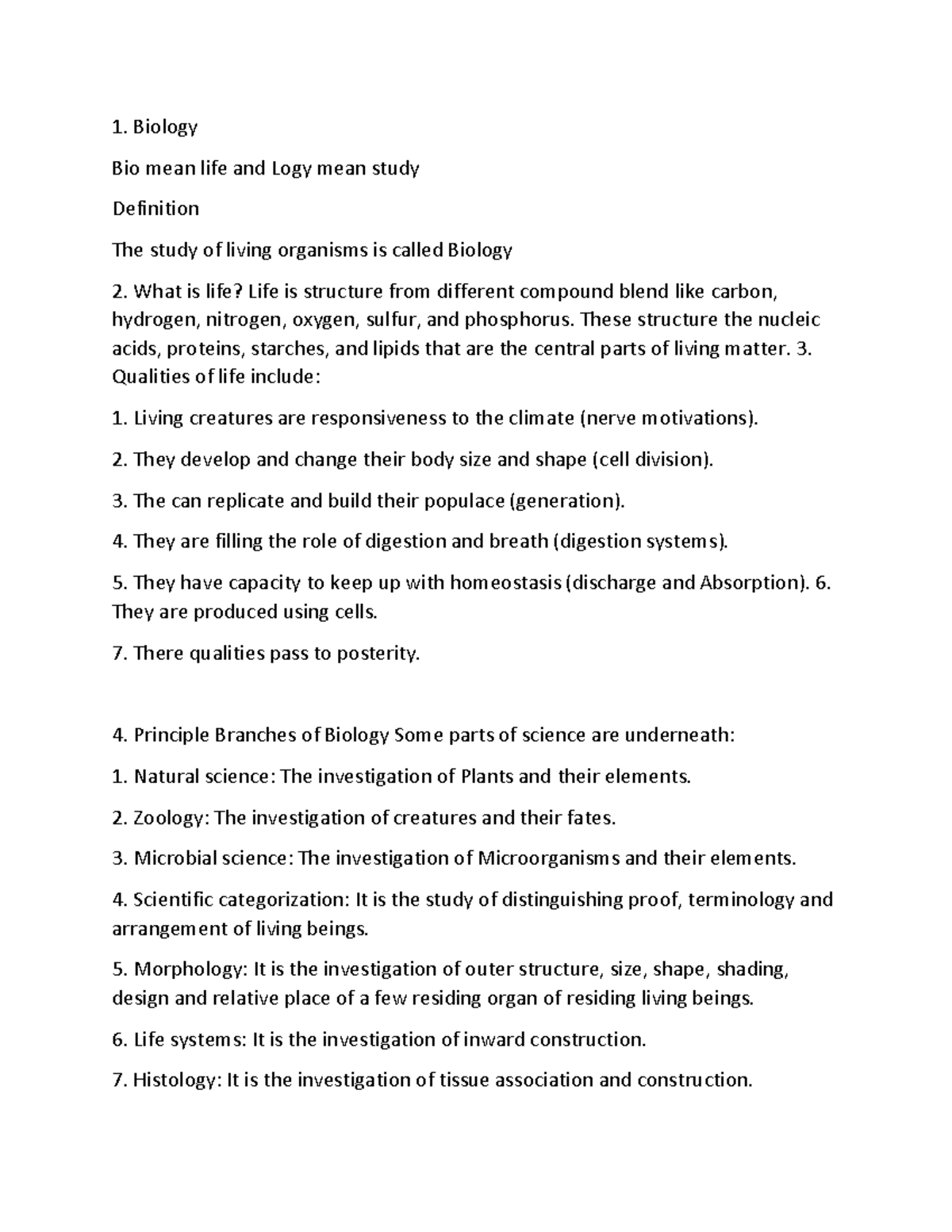 Biology 1 Lecture Notes Chapter 1 Biology Bio Mean Life And Logy biology-1-lecture-notes-chapter-1-biology-bio-mean-life-and-logy
