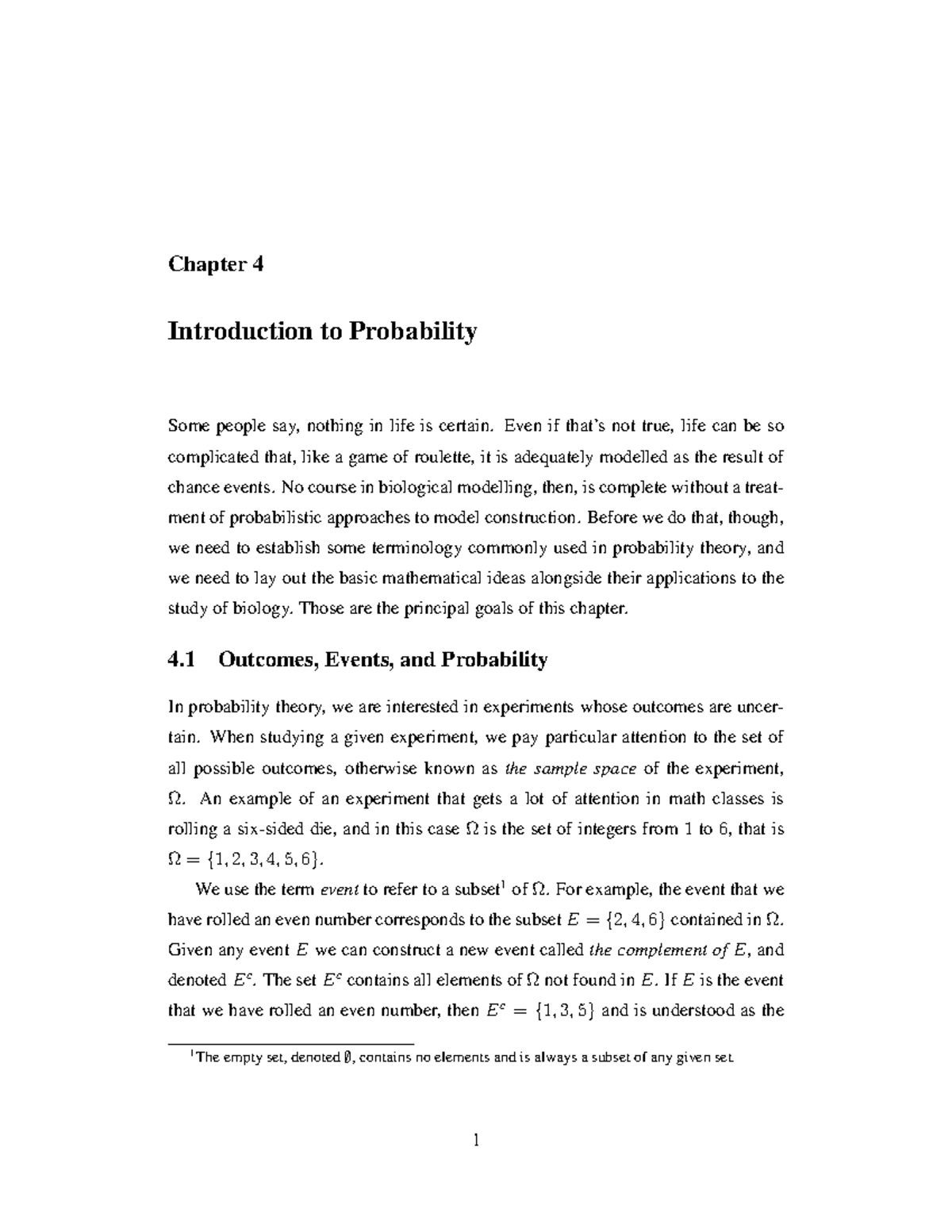 Ch4 of textbook - Chapter 4 Introduction to Probability Some people say, nothing in life is ...