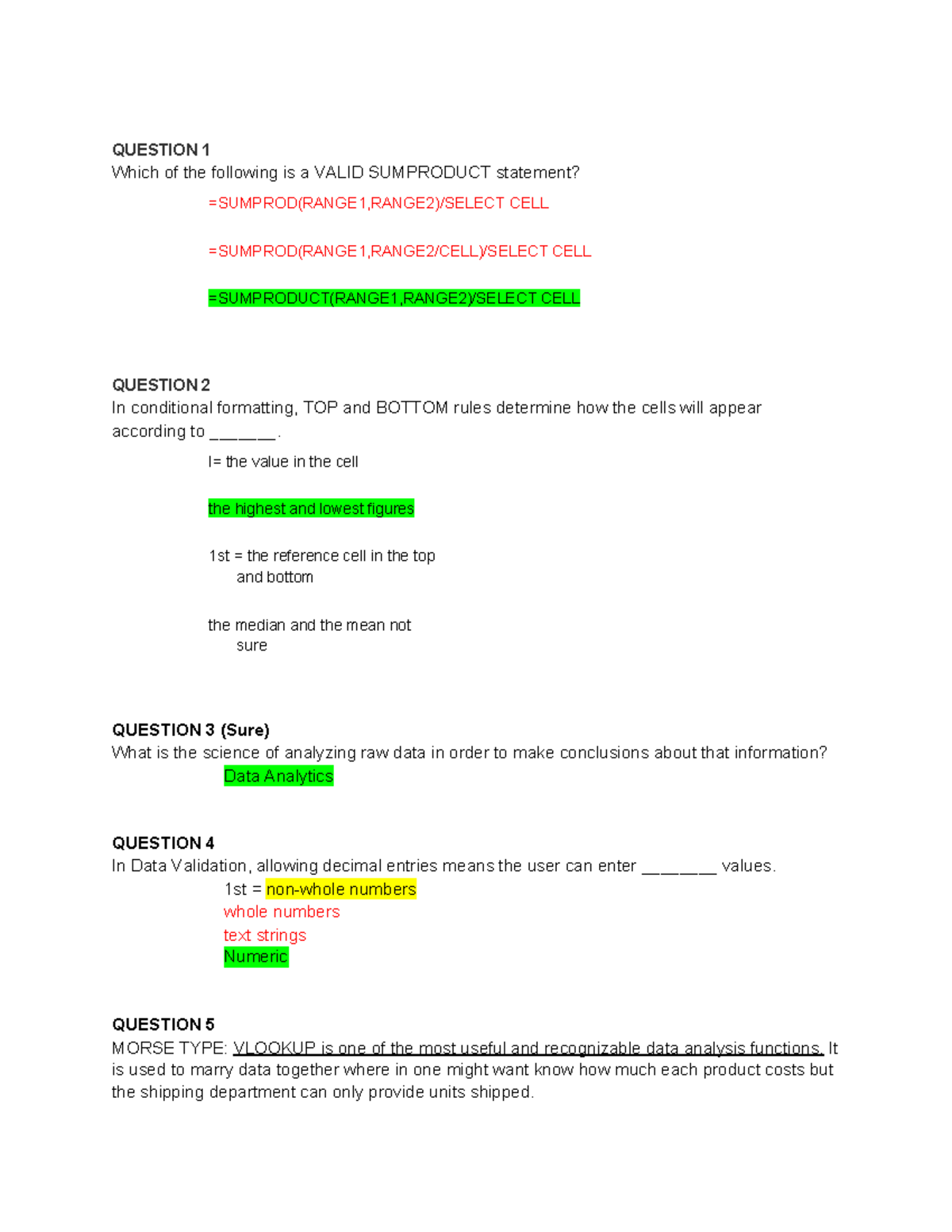 Science and Technology - QUESTION 1 Which of the following is a VALID ...