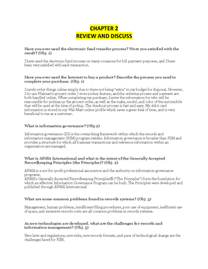 OAD138 Chapter 7 Review and Discuss - REVIEW AND DISCUSS CHAPTER 7 1 ...