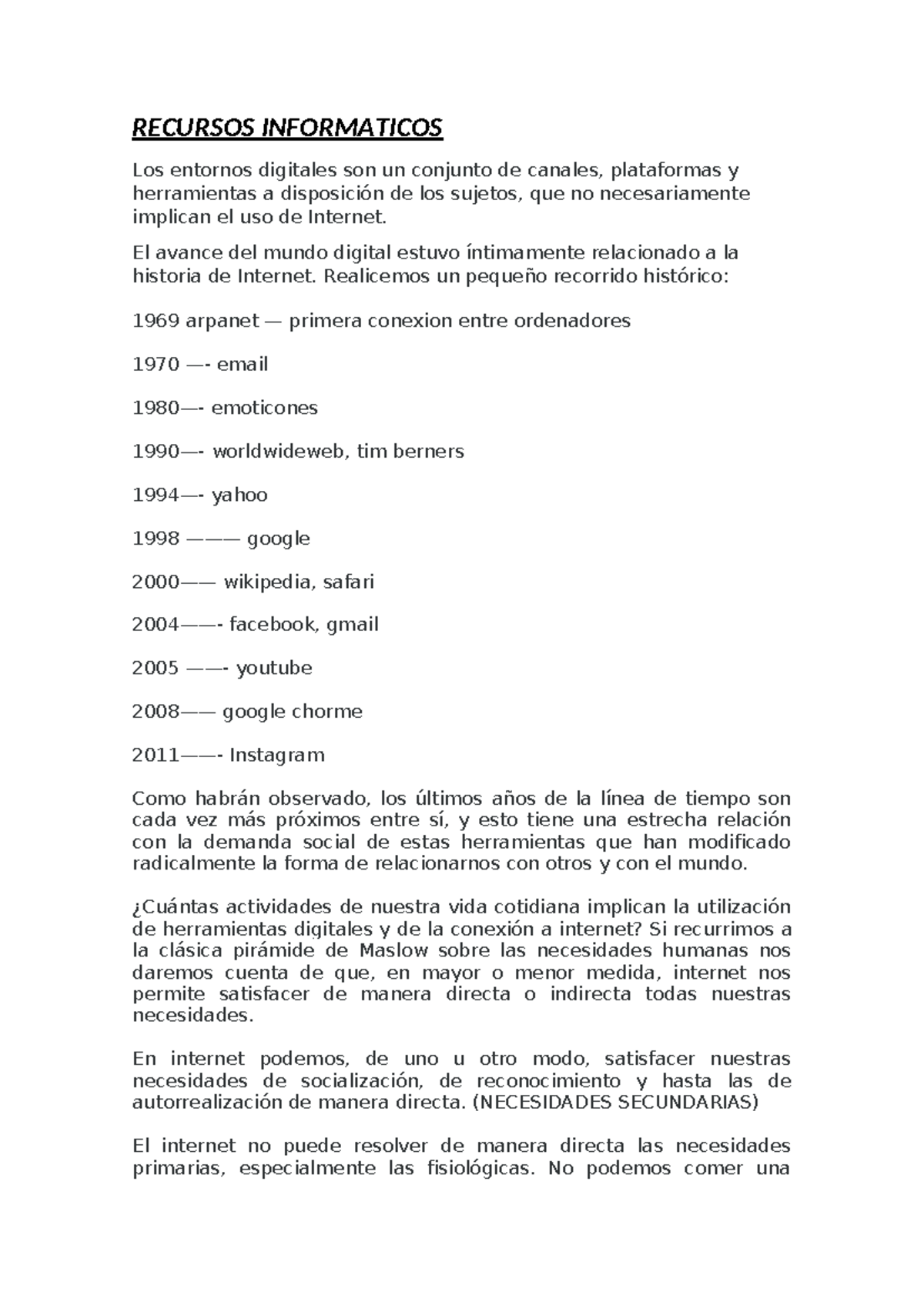 Recursos Informaticosm 1ym2 - RECURSOS INFORMATICOS Los entornos ...