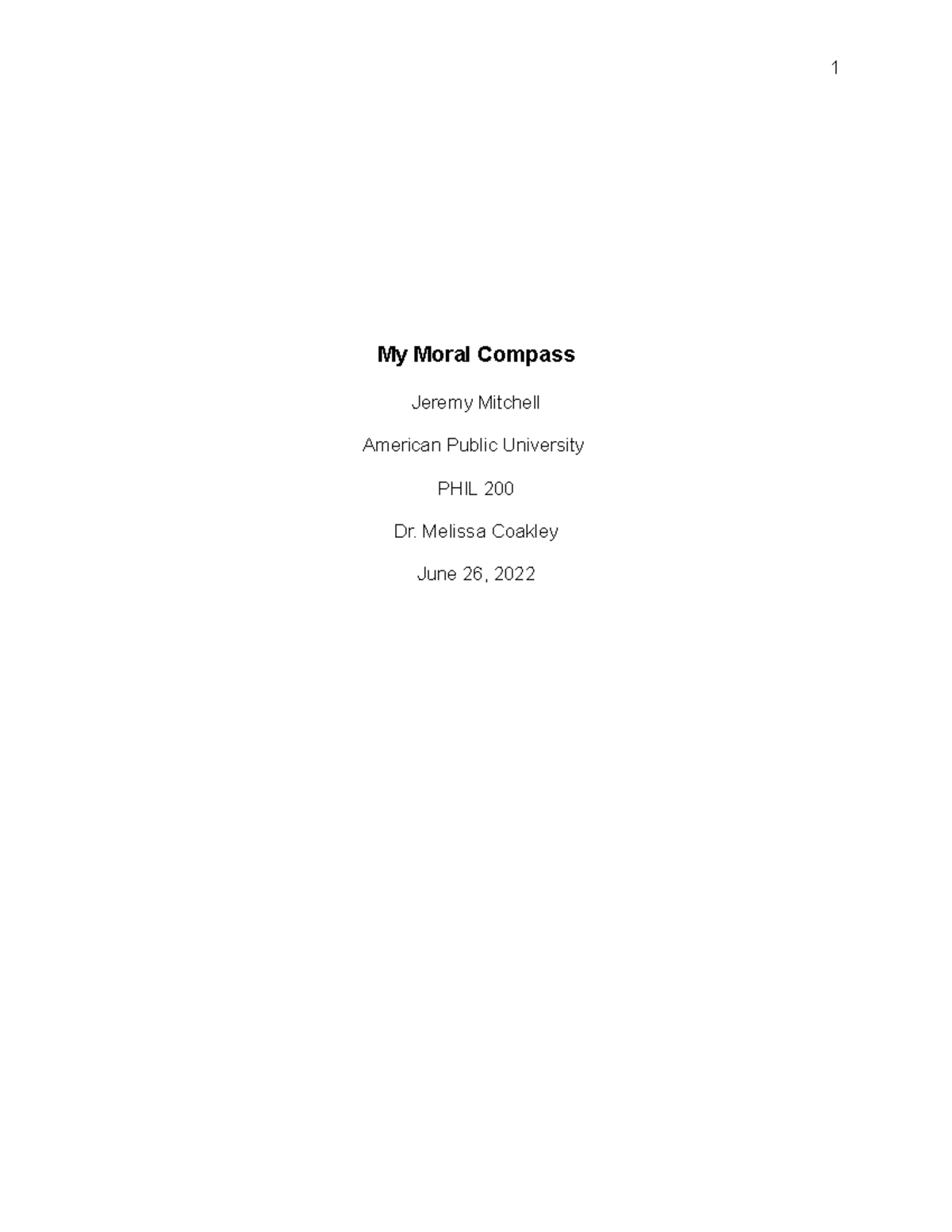 Jeremy Mitchell Moral Compass - My Moral Compass Jeremy Mitchell ...